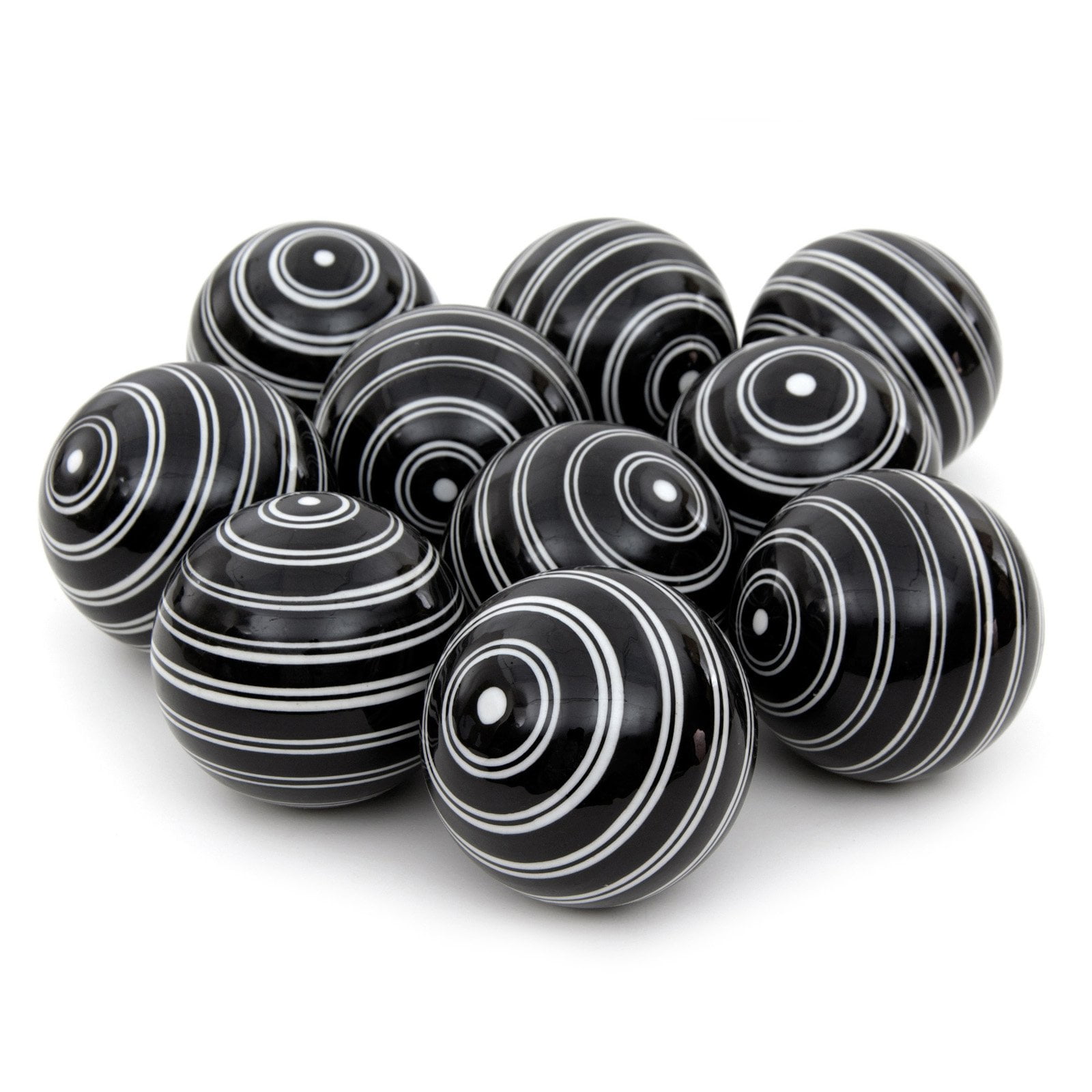 Oriental Furniture 3" White Double Stripes Porcelain Ball Set ...