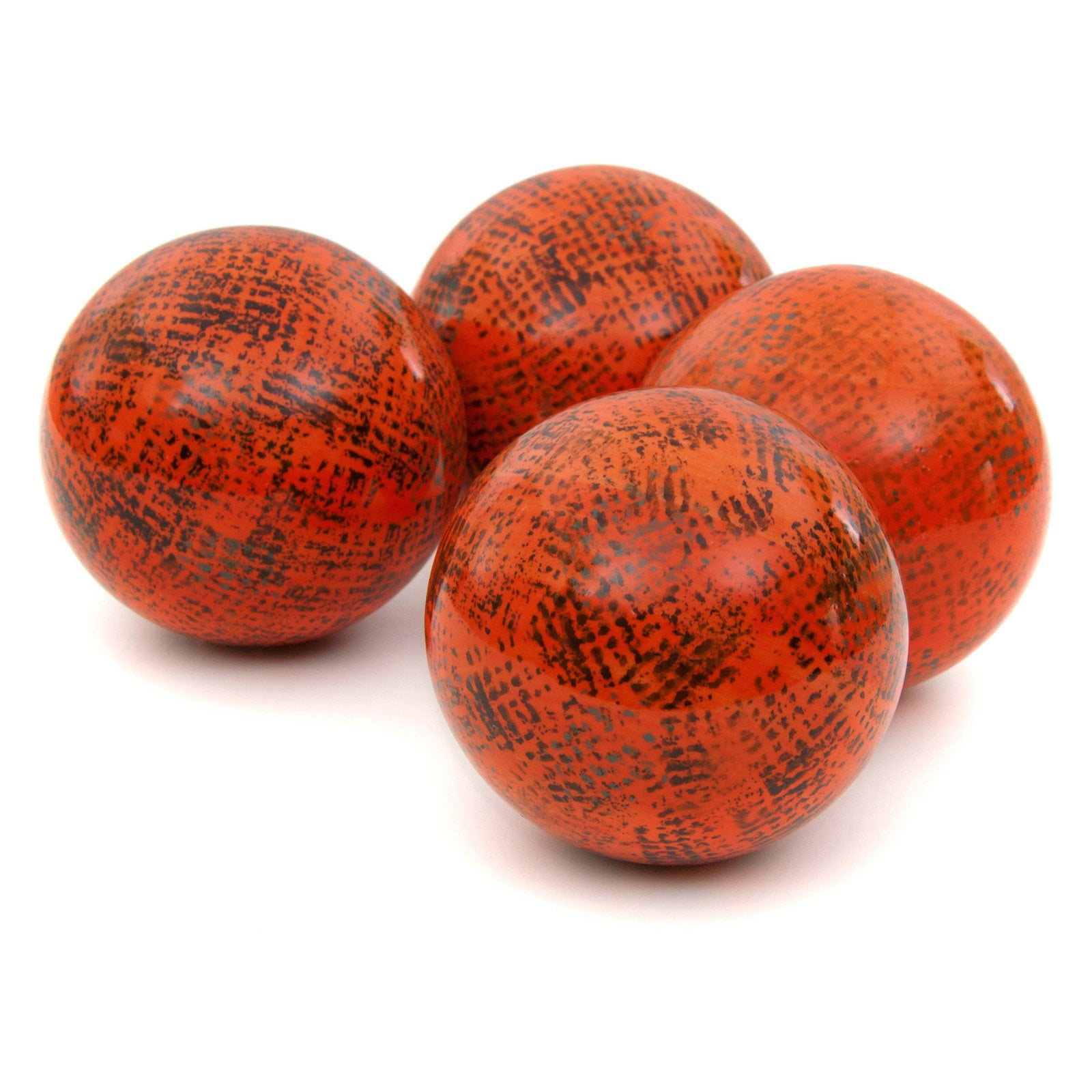 Oriental Furniture 4" Sponged Dark Orange Porcelain Ball Set - Walmart.com