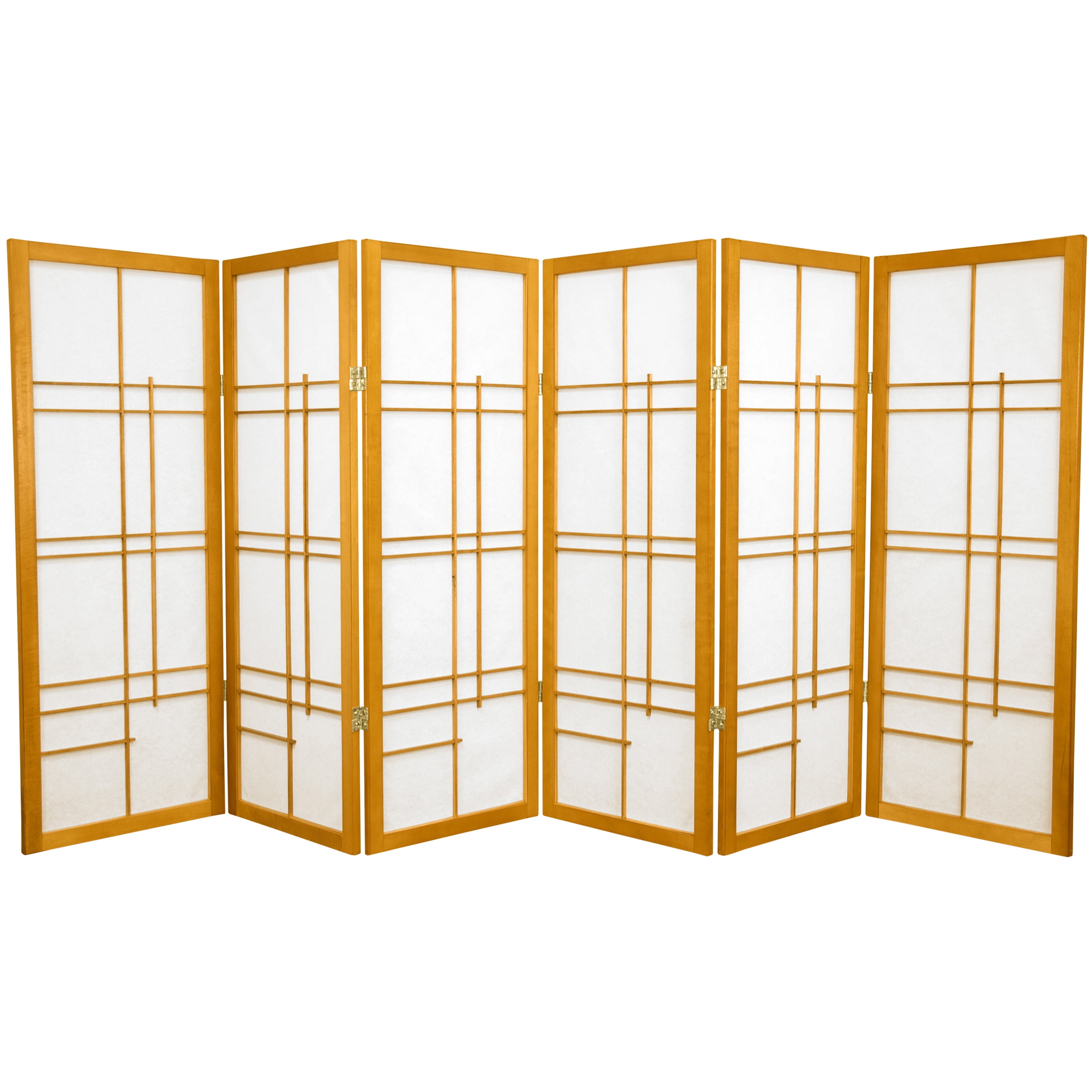 Oriental Furniture 4 ft. Tall Eudes Shoji Screen, Honey, 6 panel, Shoji ...