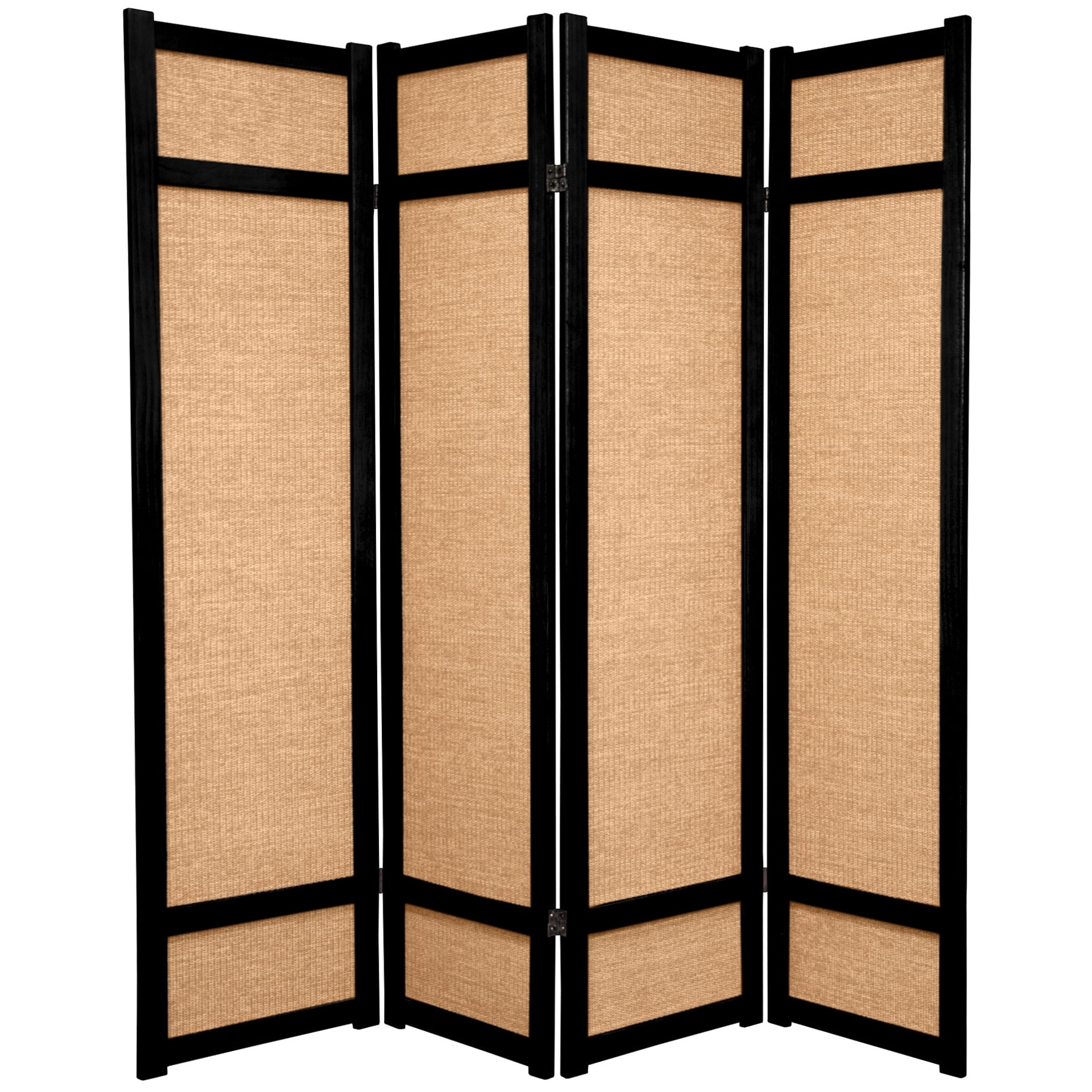 Red Lantern 6 ft. Tall Jute Shoji Screen - 4 Panel - Black - Walmart.com