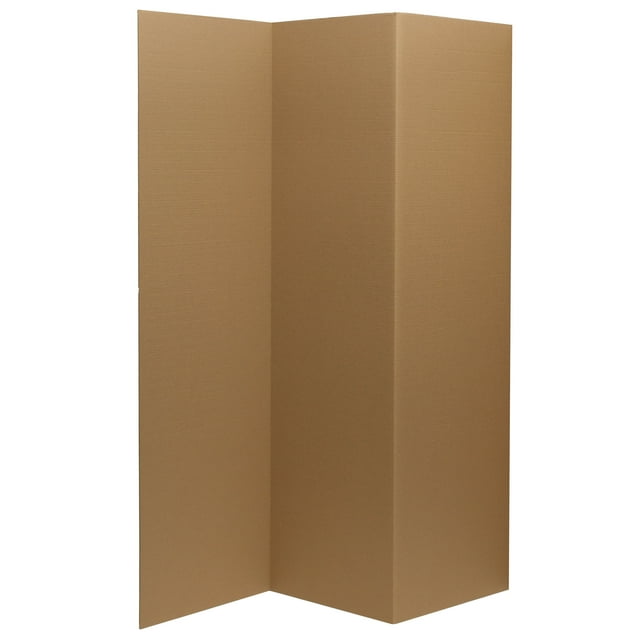 Oriental Furniture 6 ft. Tall Brown Cardboard Room Divider - 3 Panel ...
