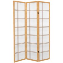 Oriental Furniture 6 ft. Tall Canvas Double Cross Screen - Black - 6 ...