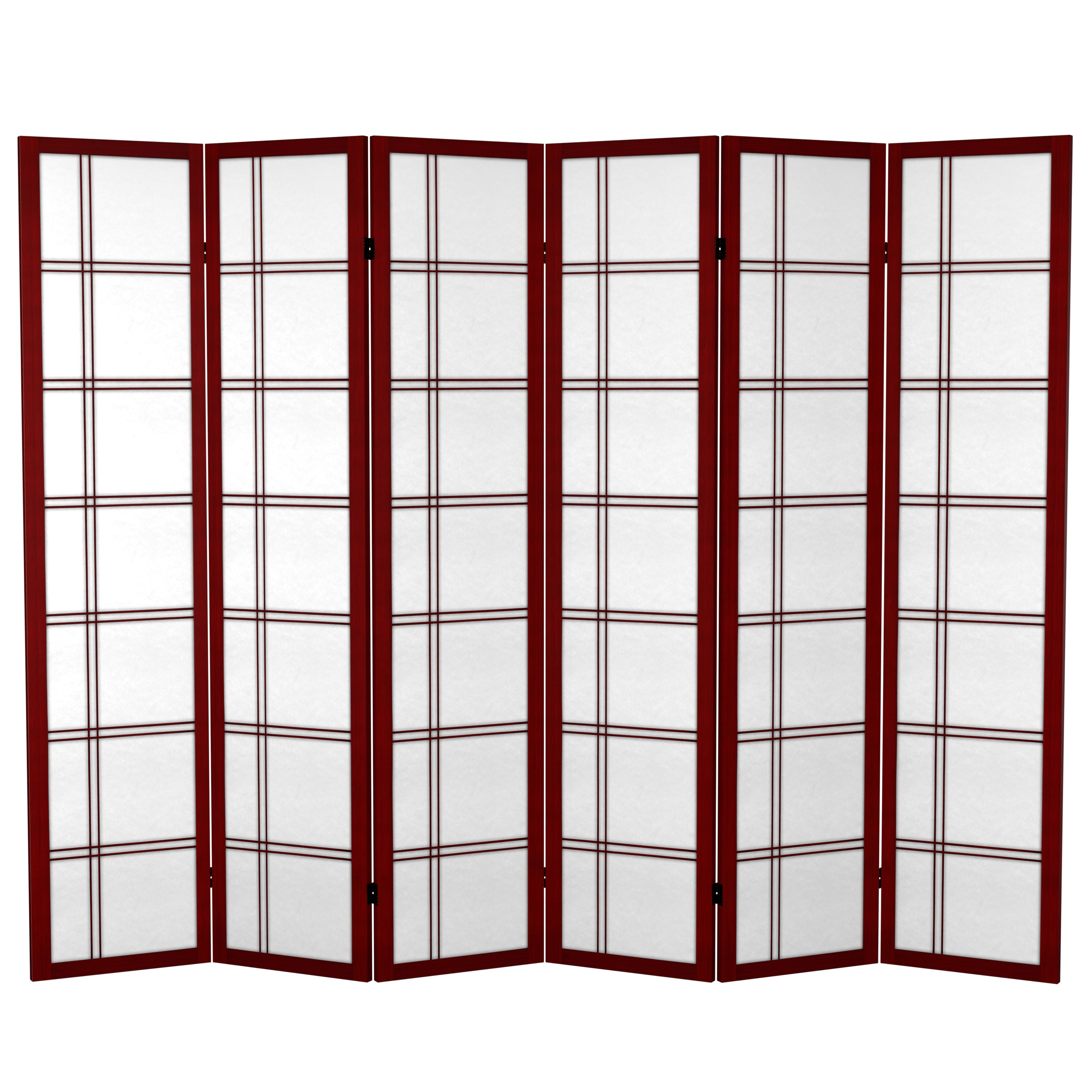 Oriental Furniture 6 ft Canvas Double Cross Screen - Rosewood - Walmart.com