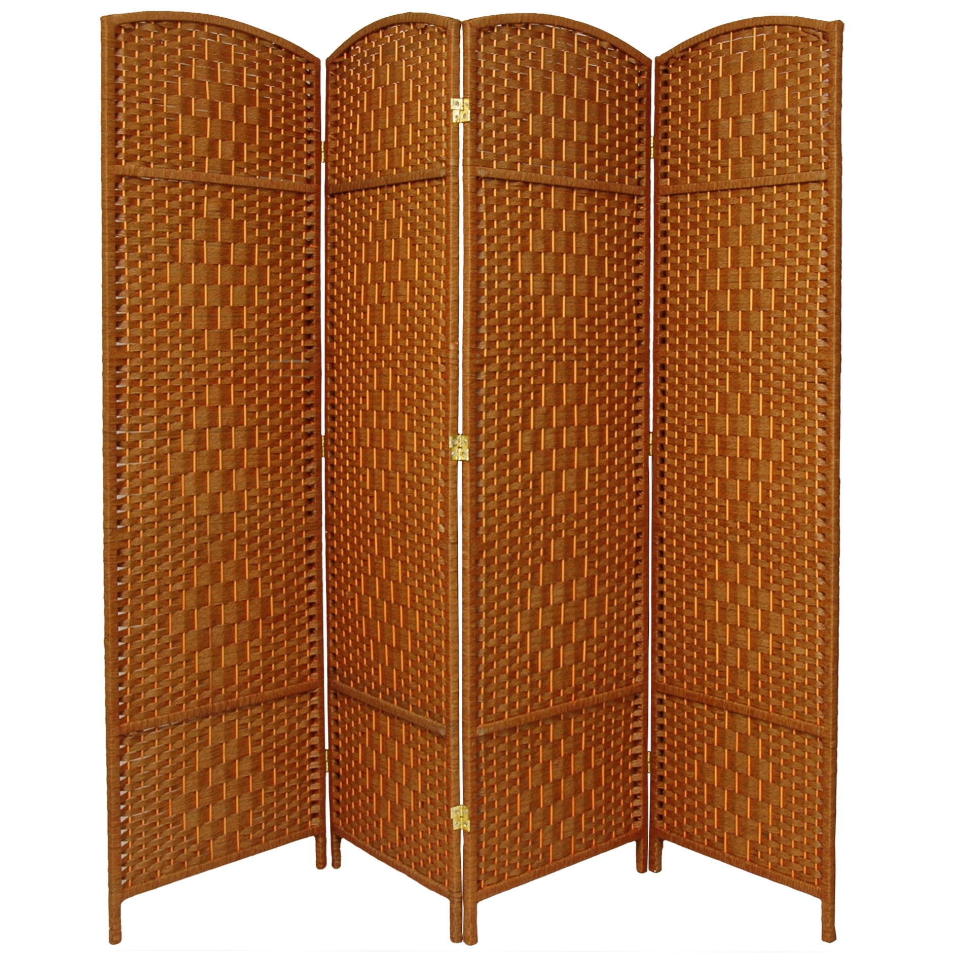 Oriental Furniture 6 ft. Tall Diamond Weave Room Divider - Dark Beige ...
