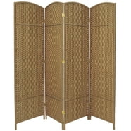 Oriental Furniture 4 ft. Tall Fiber Weave Room Divider - Natural - 4 ...