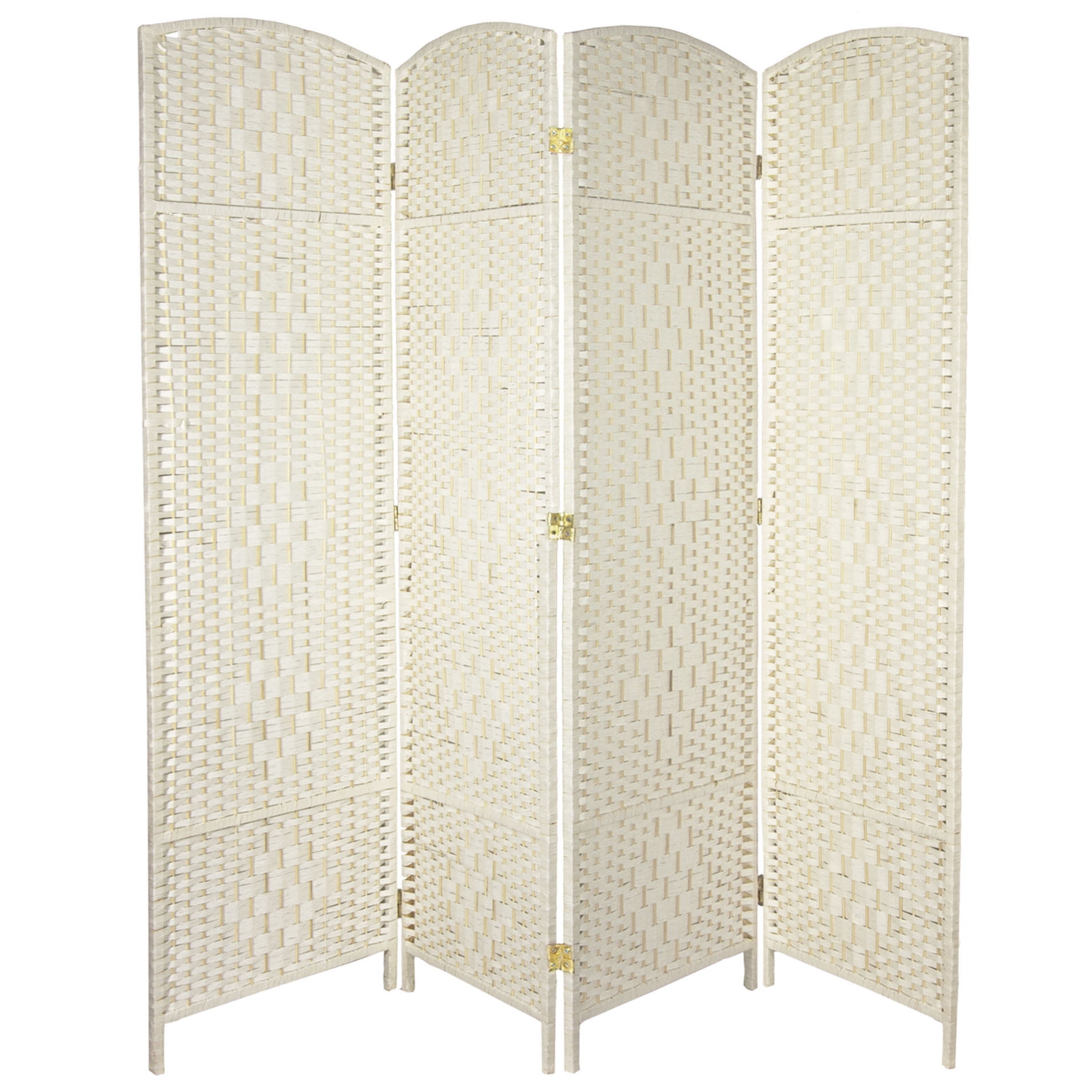 Oriental Furniture 6 ft. Tall Diamond Weave Room Divider - White - 4 ...