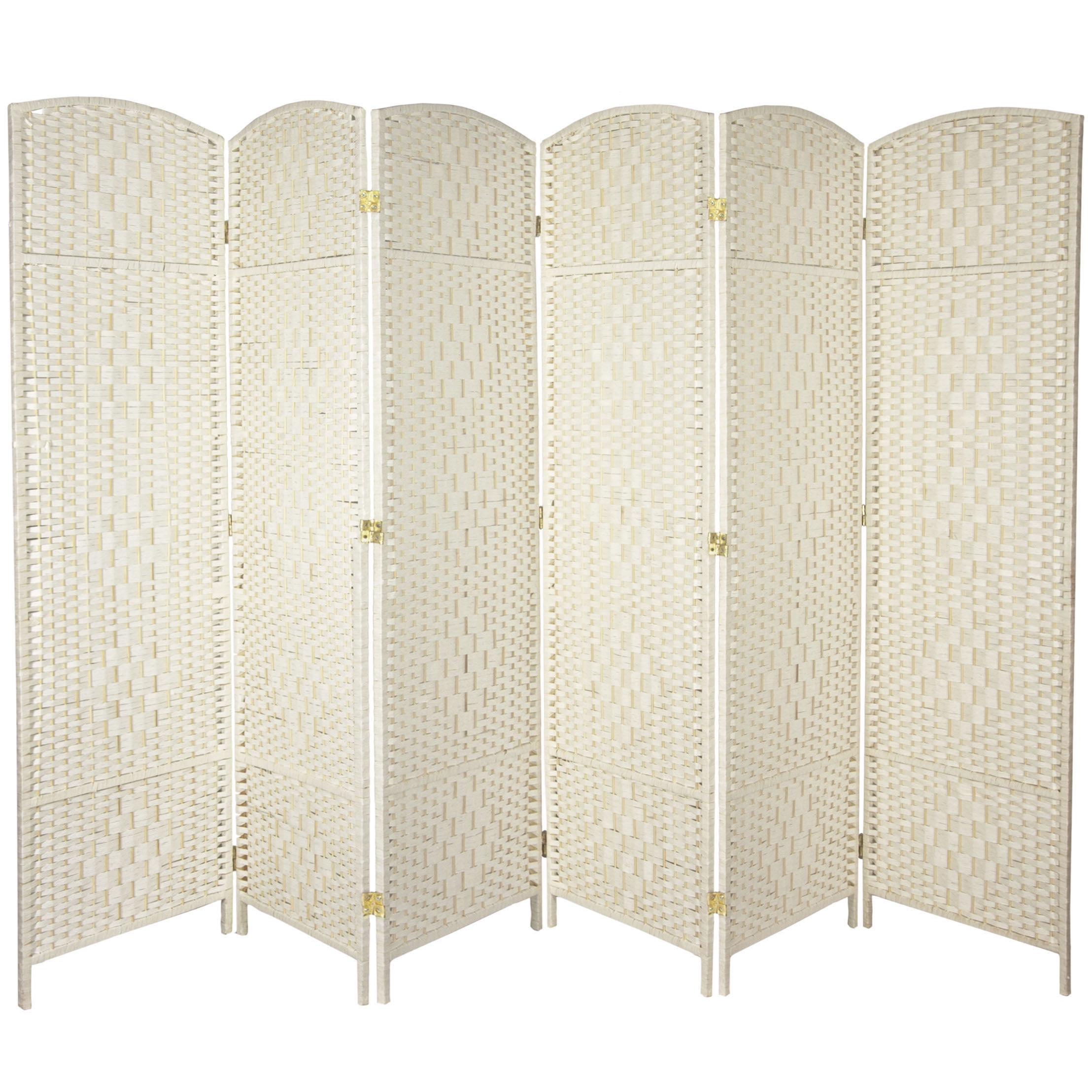 Oriental Furniture 6 ft. Tall Diamond Weave Room Divider - White - 6 ...