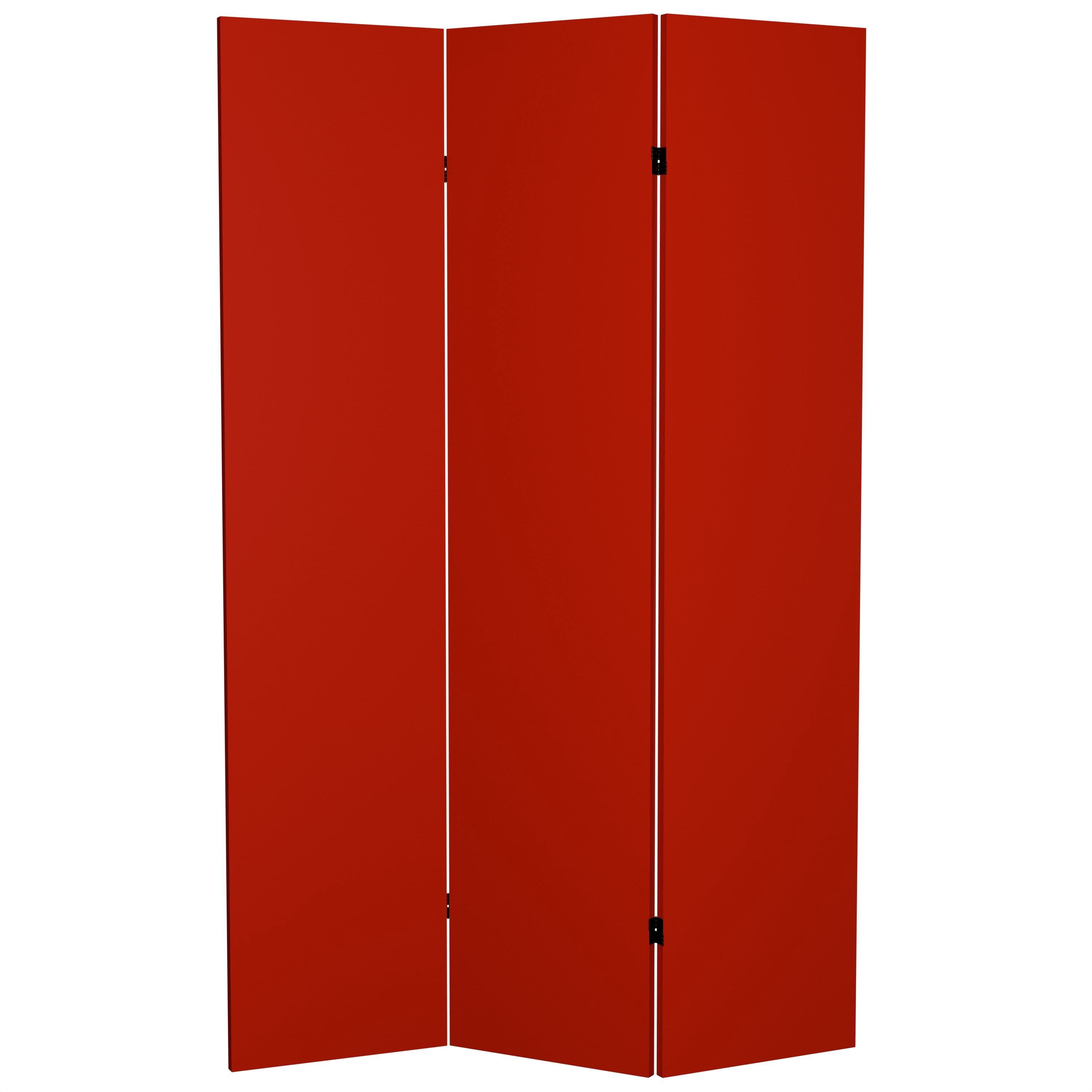Oriental Furniture 6 ft. Tall Double Sided Antique Red Canvas Room ...