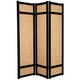 Oriental Furniture 6 ft. Tall Jute Shoji Screen - 3 Panel - Black ...