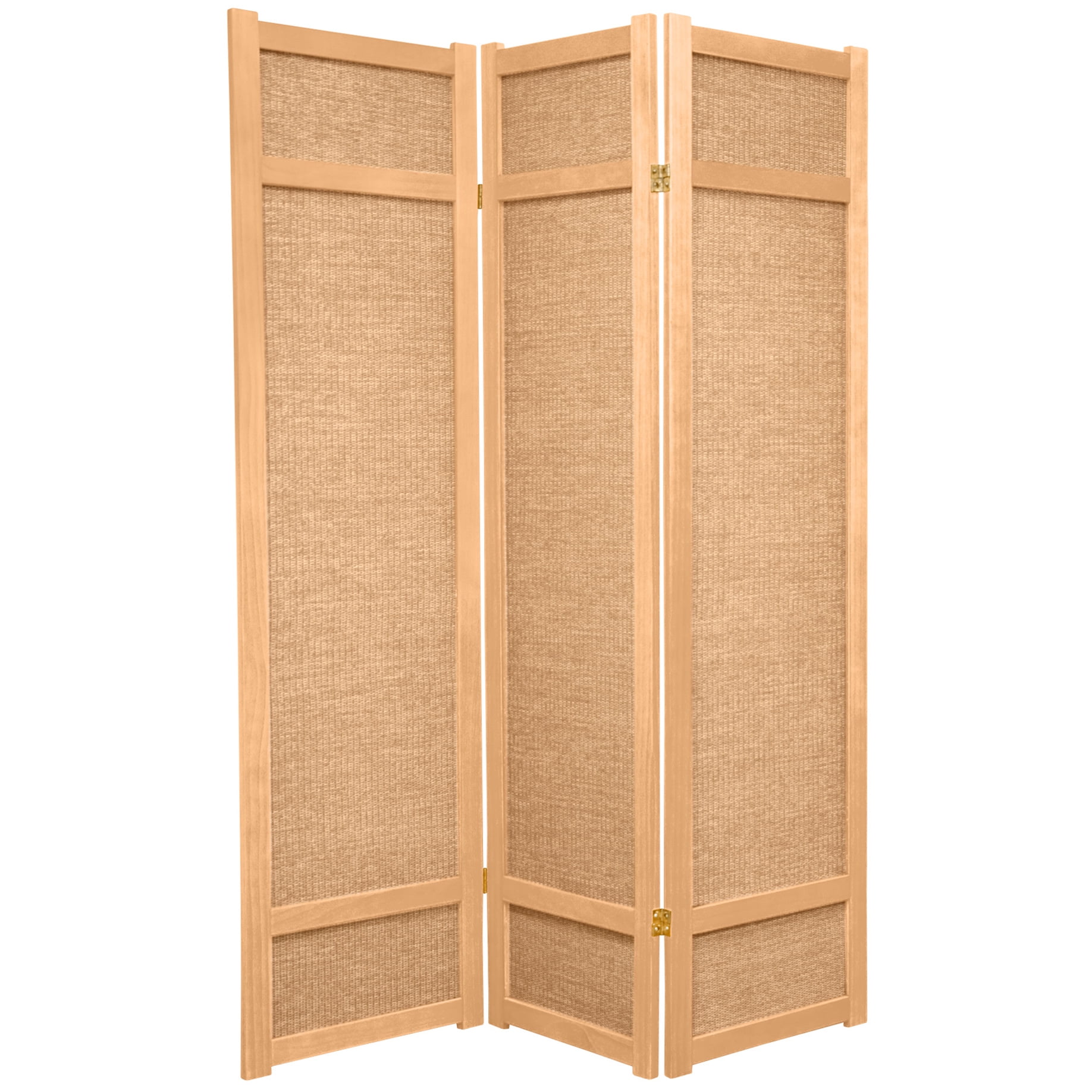 Oriental Furniture 6 ft. Tall Jute Shoji Screen - 3 Panel - Natural ...