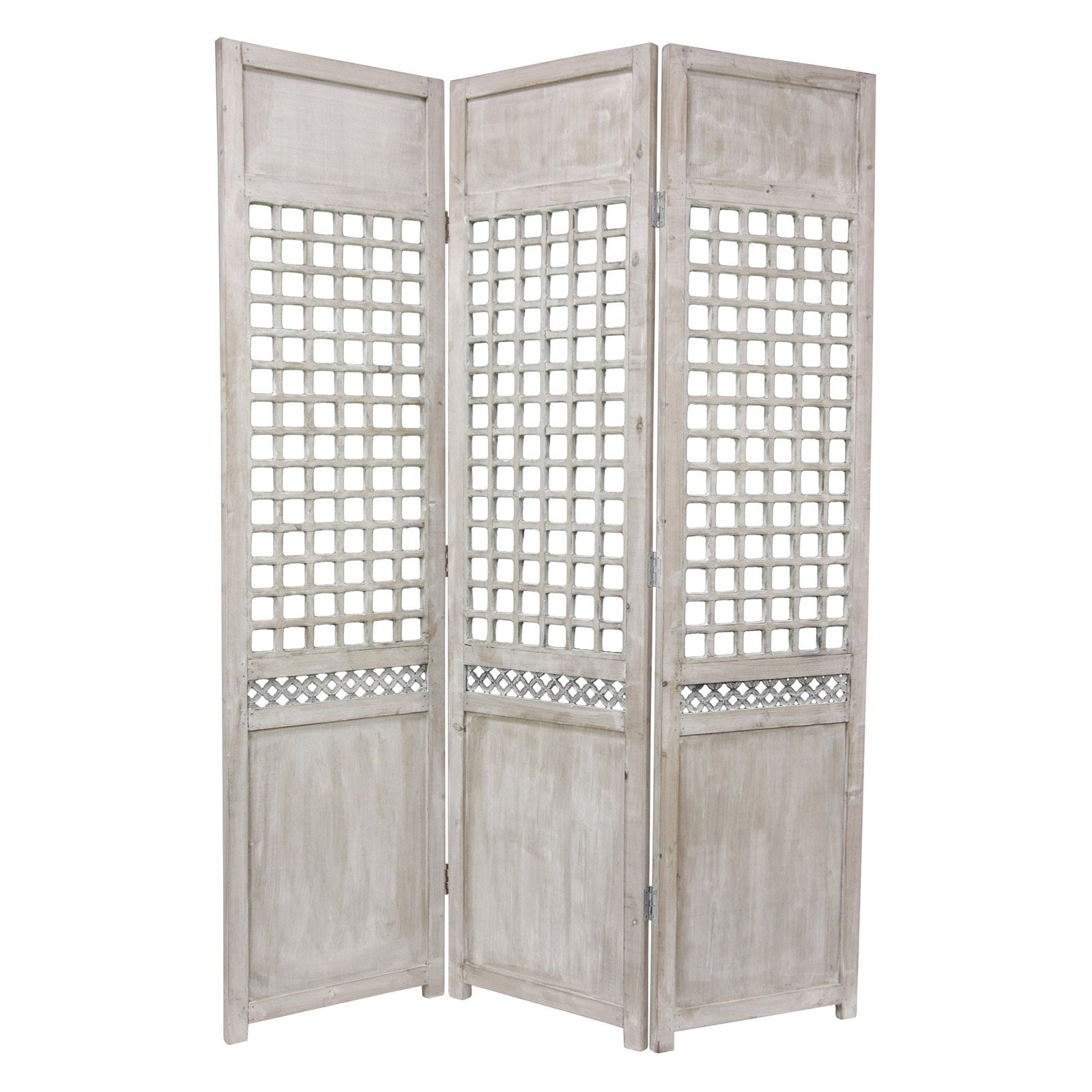 Oriental Furniture 6 ft. Tall Open Lattice Room Divider - 3 Panel ...