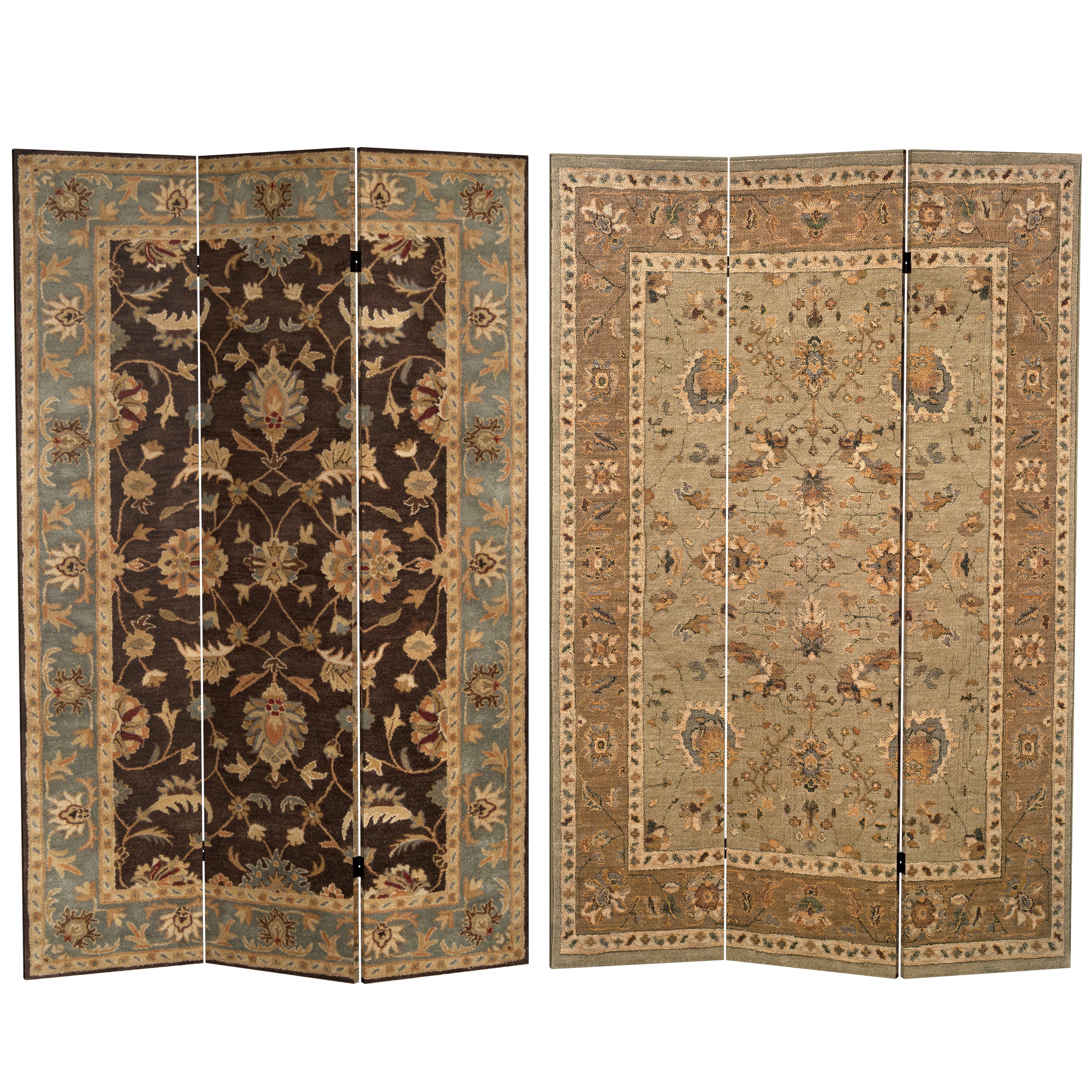 Oriental Furniture 6 ft. Tall Persian Rug Canvas Room Divider - 3 Panel ...