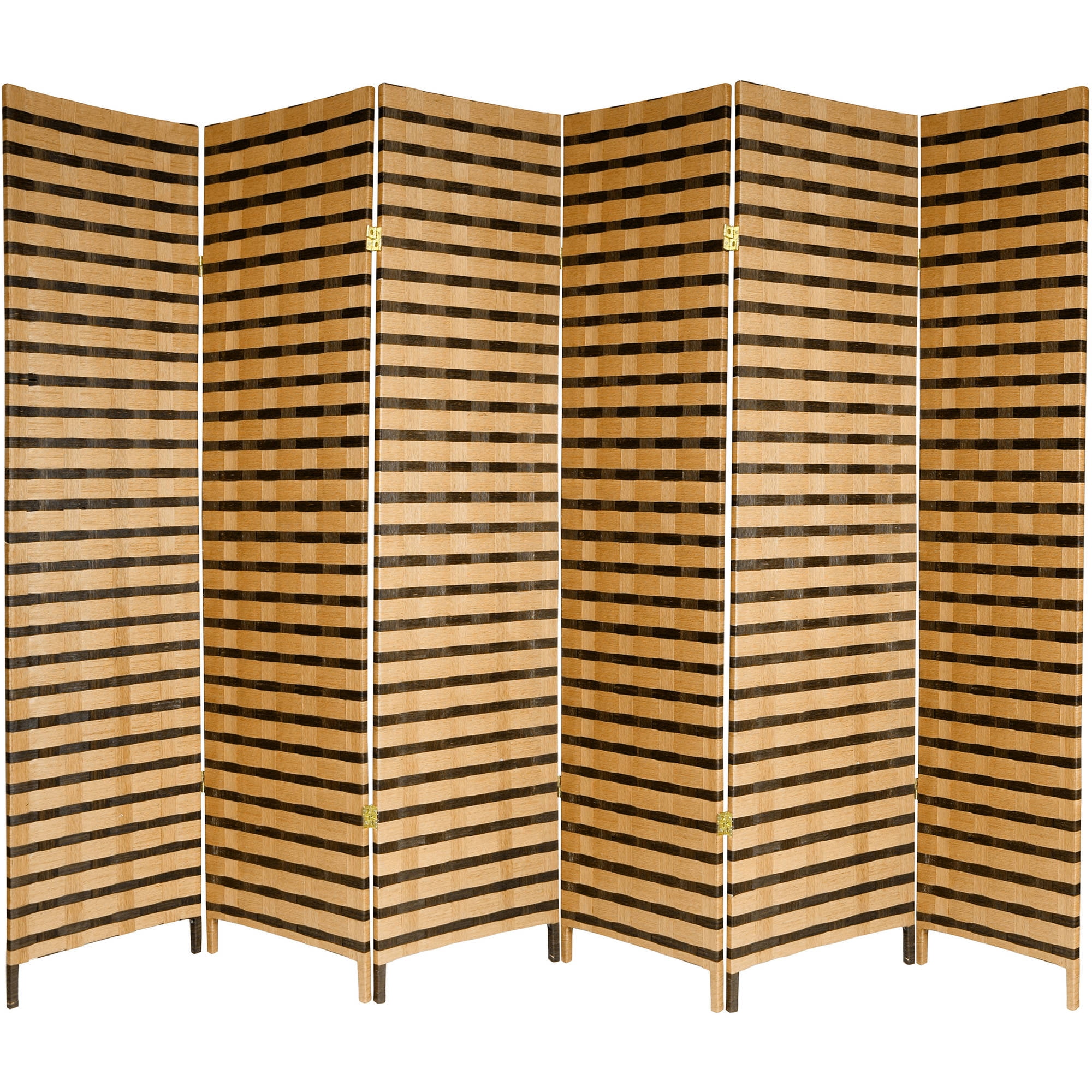 Oriental Furniture 6 ft. Tall Two Tone Natural Fiber Room Divider - 6 ...