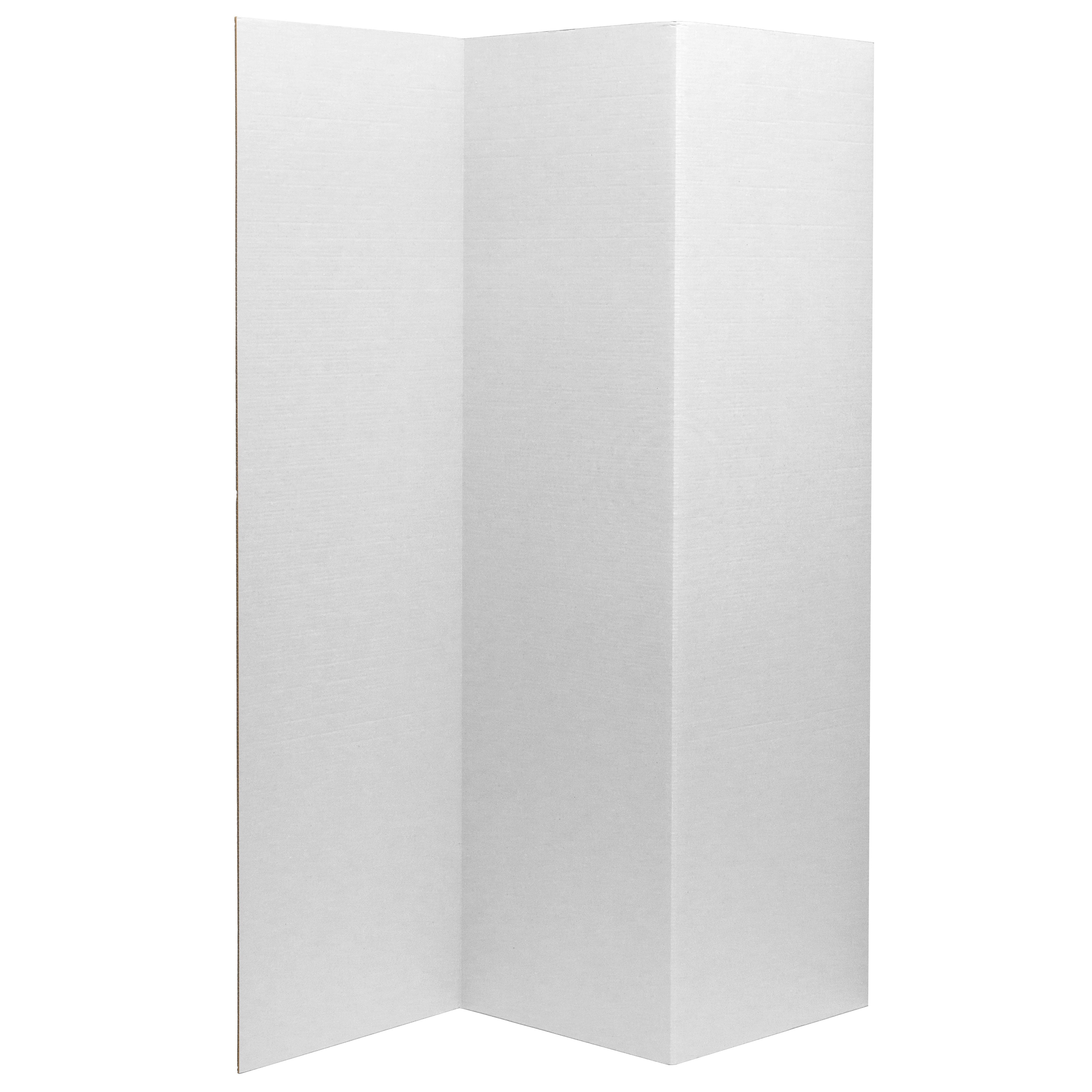 Oriental Furniture 6 ft. Tall White Cardboard Room Divider - 3 Panel ...