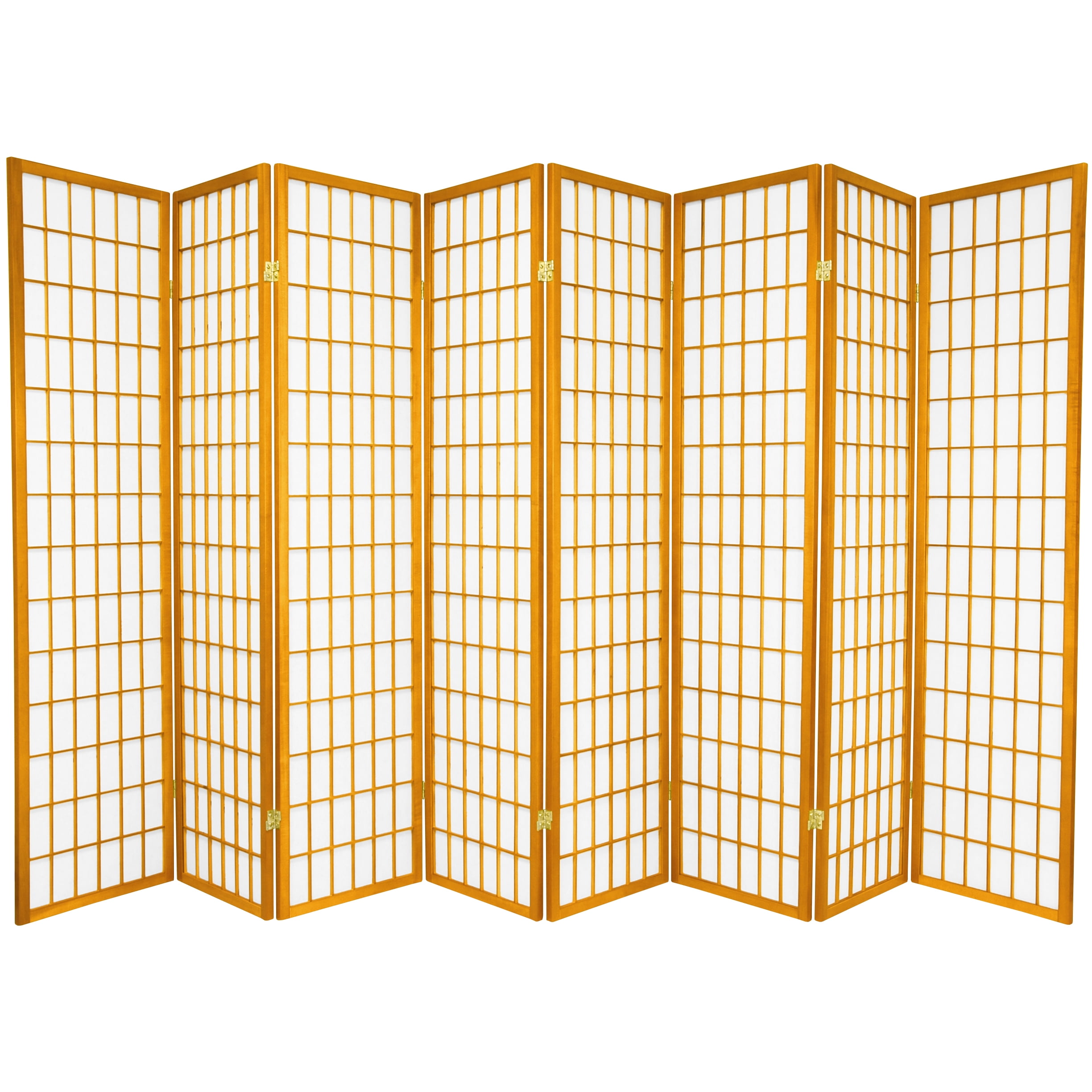 Oriental Furniture 6 ft. Tall Window Pane Shoji Screen - Honey - 8 ...