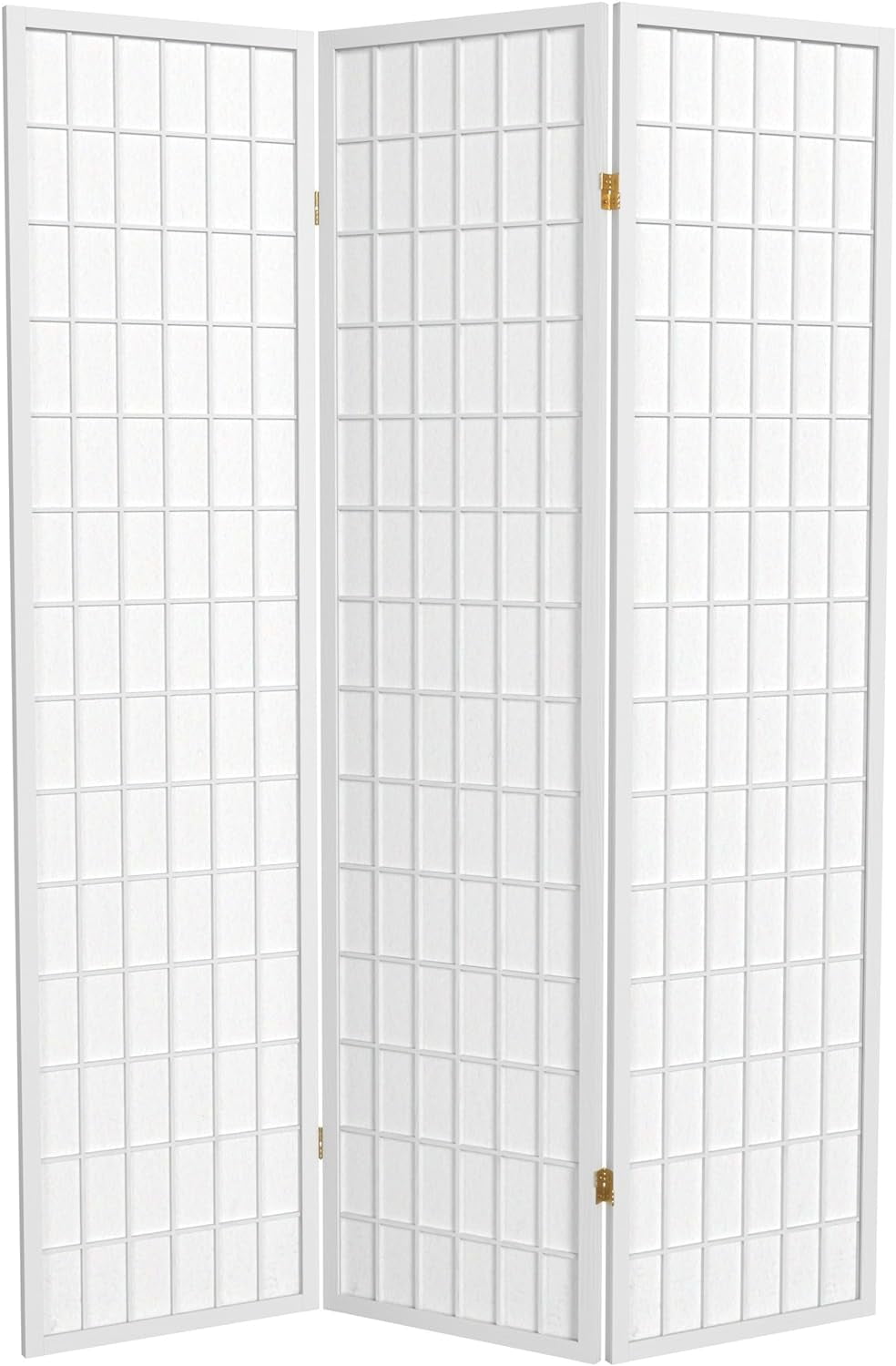 Oriental Furniture 6 ft. Tall Window Pane Shoji Screen - White - 3 ...