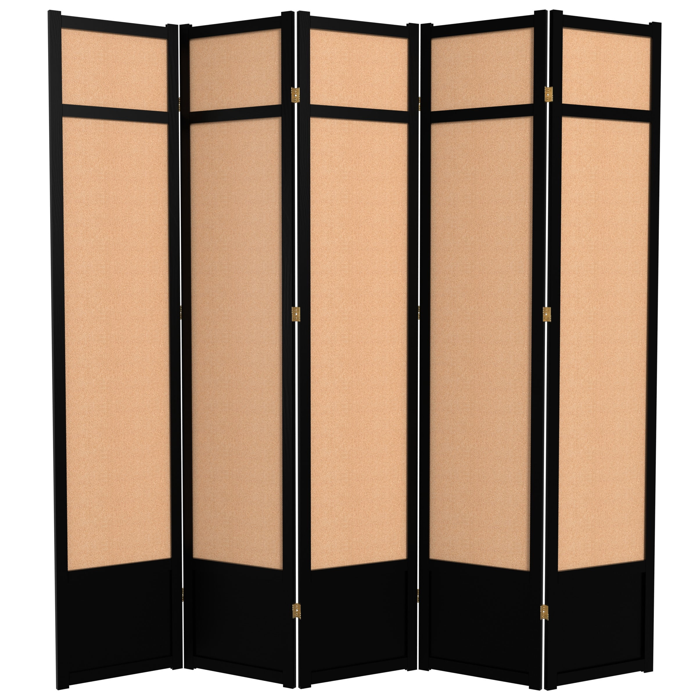 Red Lantern 7 ft. Tall Jute Shoji Screen - 5 Panel - Black - Walmart.com