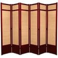 Oriental Furniture 7 Ft Tall Jute Shoji Screen, rosewood color, 6 panel ...
