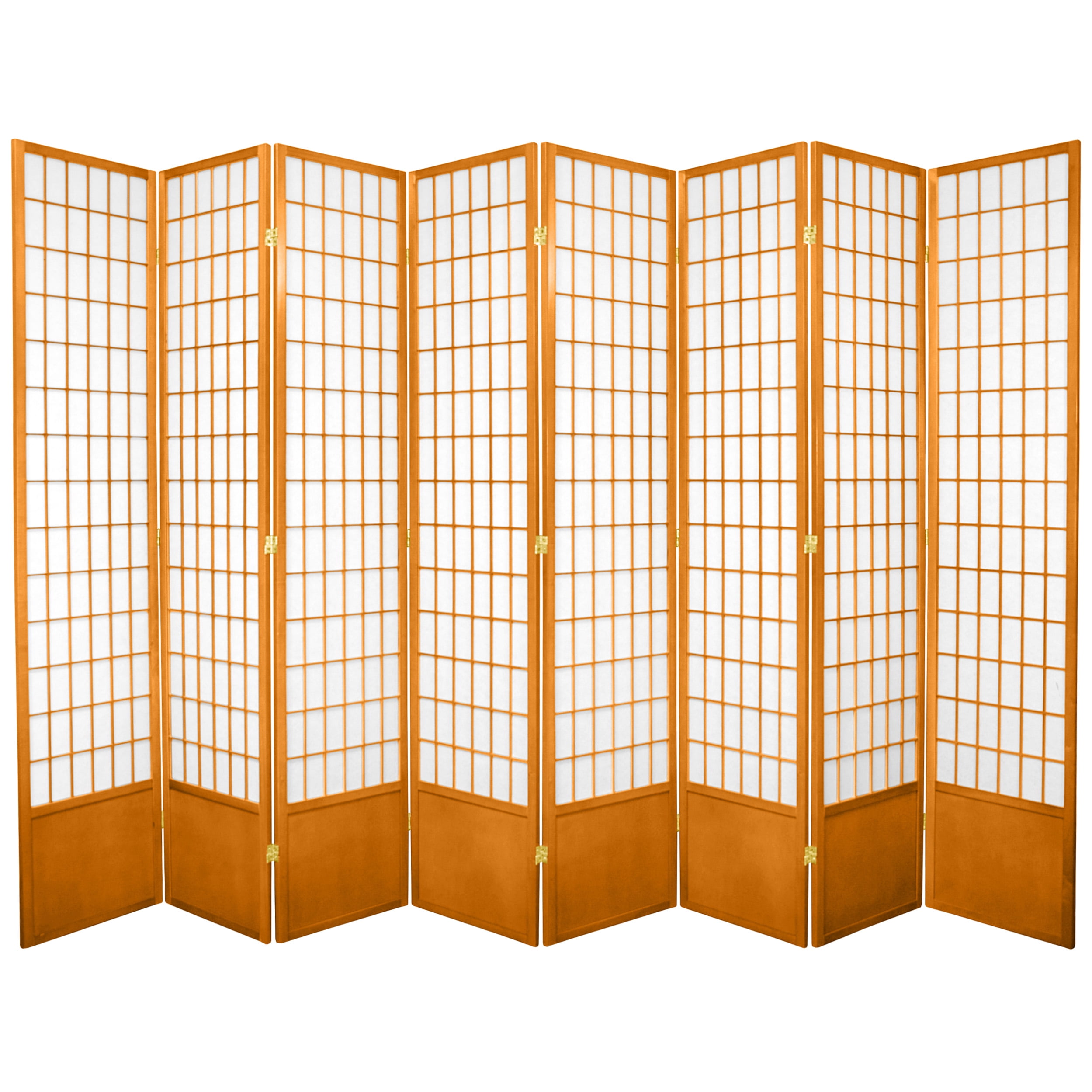 Oriental Furniture 7 Ft Tall Window Pane Shoji Screen, honey color, 8 ...