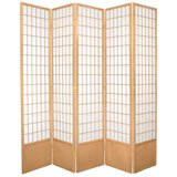 Oriental Furniture 7 Ft Tall Window Pane Shoji Screen, natural color, 5 ...