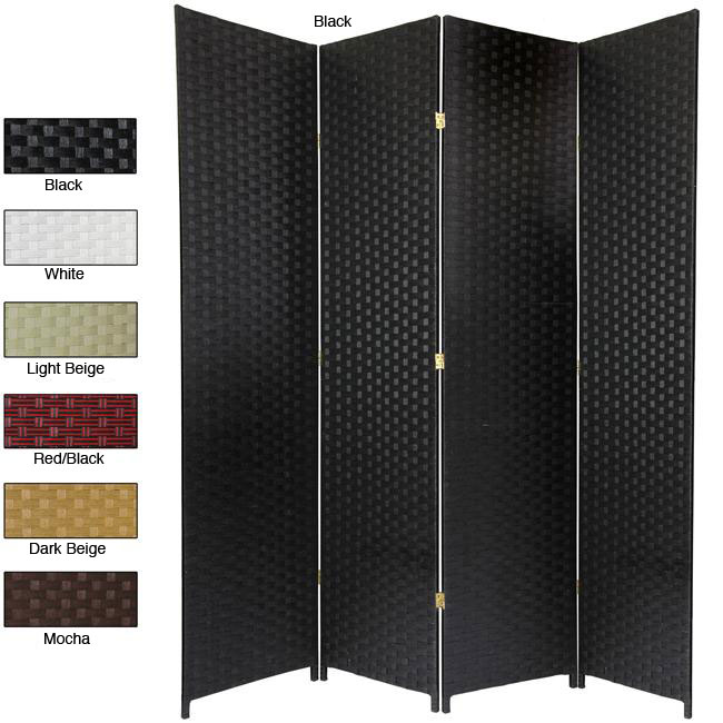 Handmade Woven Fiber 4-panel 7-foot Room Divider (China) - 84 x 78 ...