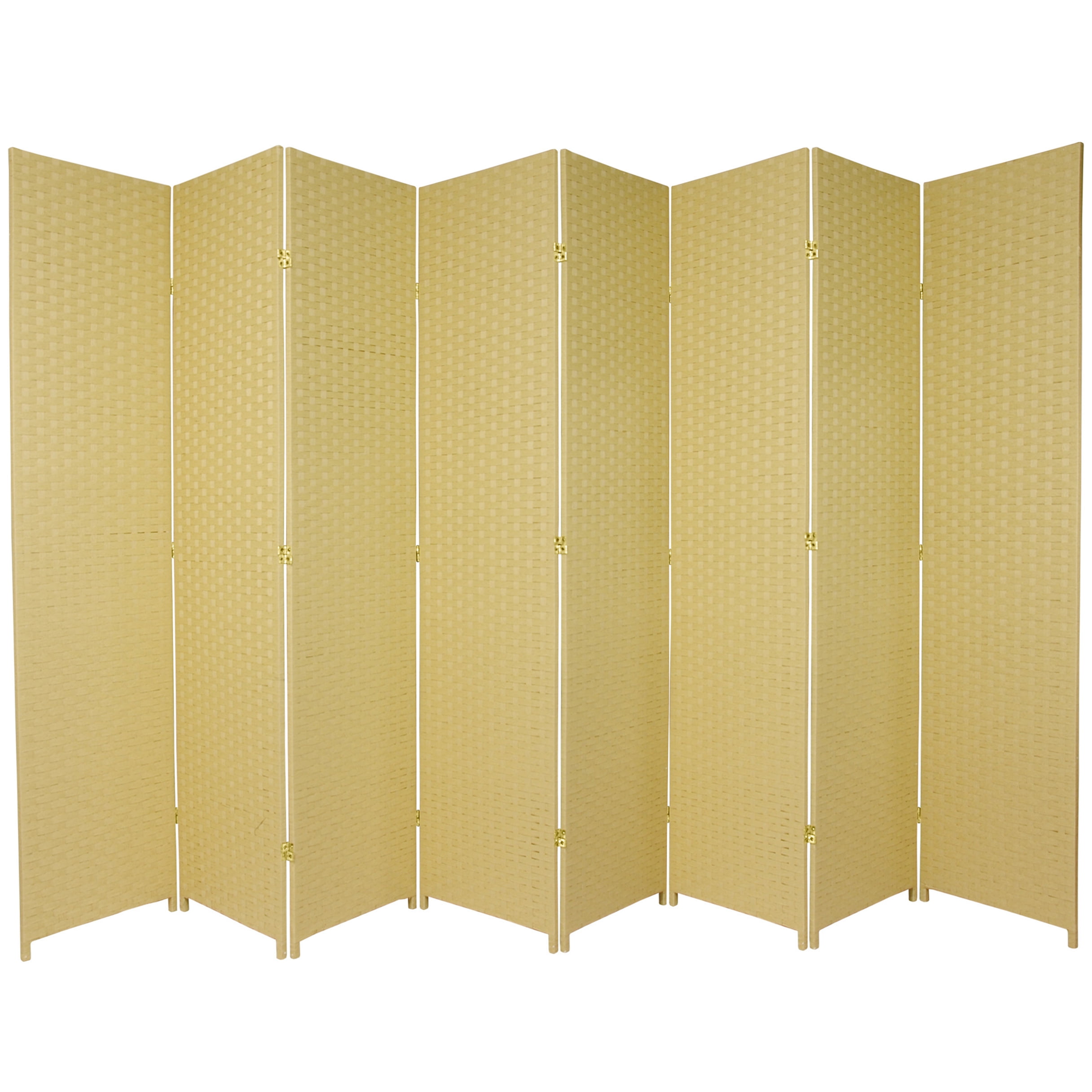 Oriental Furniture 7 ft. Tall Woven Fiber Room Divider - Dark Beige - 8 ...
