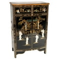 Oriental Furniture Black Lacquer Half-Round Cabinet - Royal Ladies ...