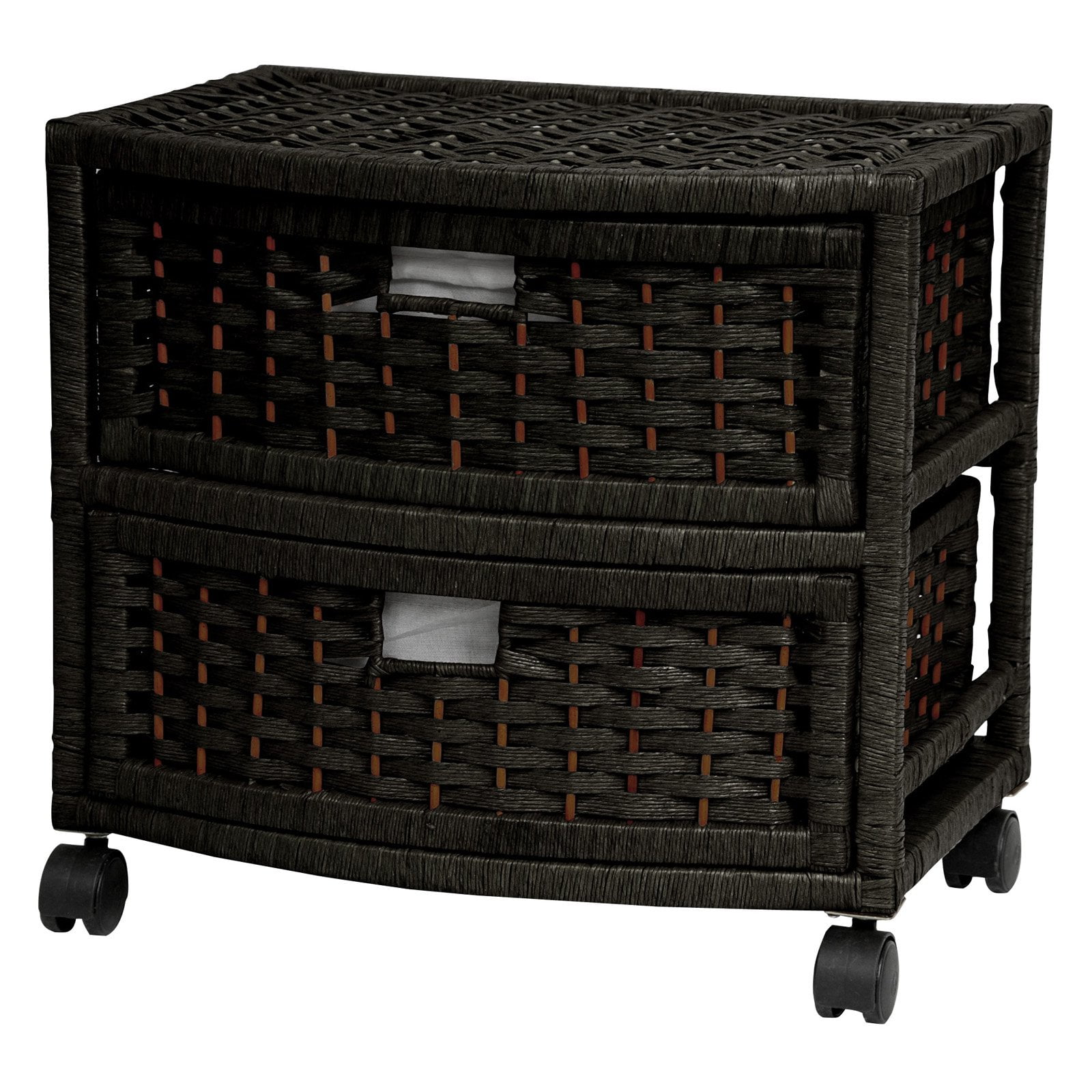 Oriental Furniture Natural Fiber Chest of Drawers, 3 Drawer, black ...