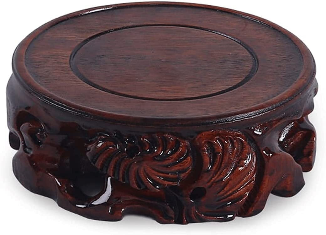 Oriental Furniture Wooden Display Stand Base Lotus Pedestal Vase Base ...