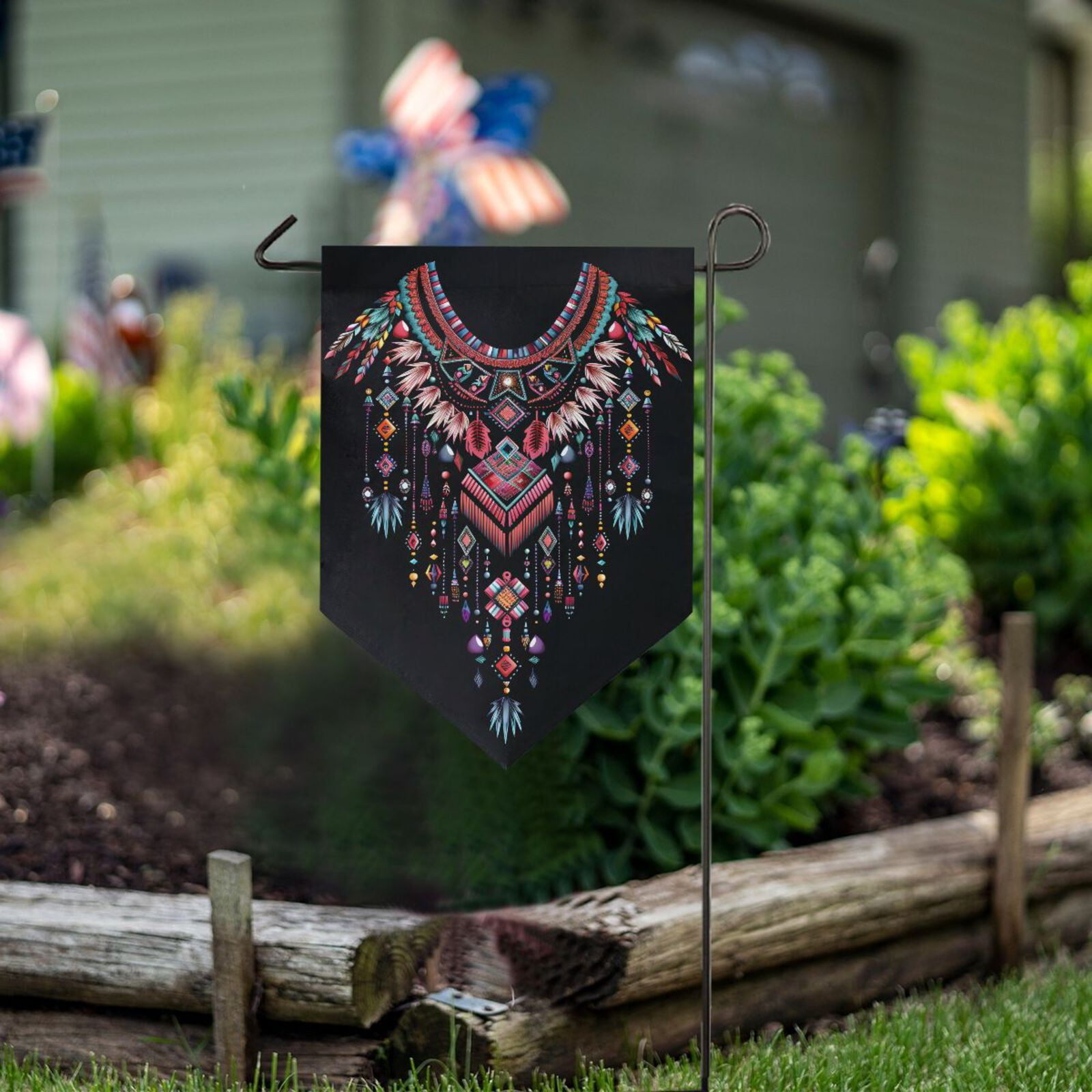 Oriental Necklace Garden Flag 18" x 12.5" Double Sided Yard Lawn ...