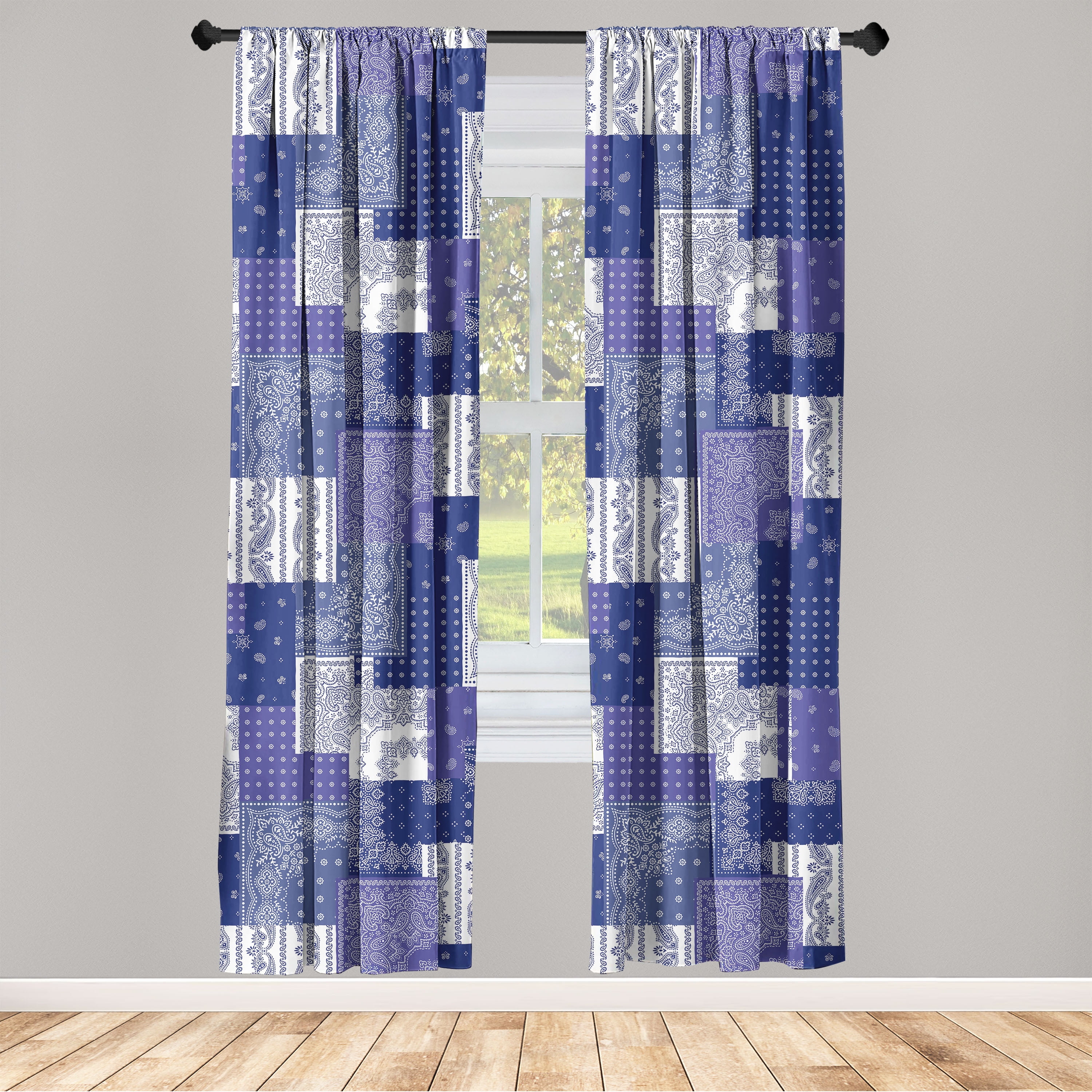 Oriental Pattern Window Curtains, Contemporary Vibe Paisley Look ...