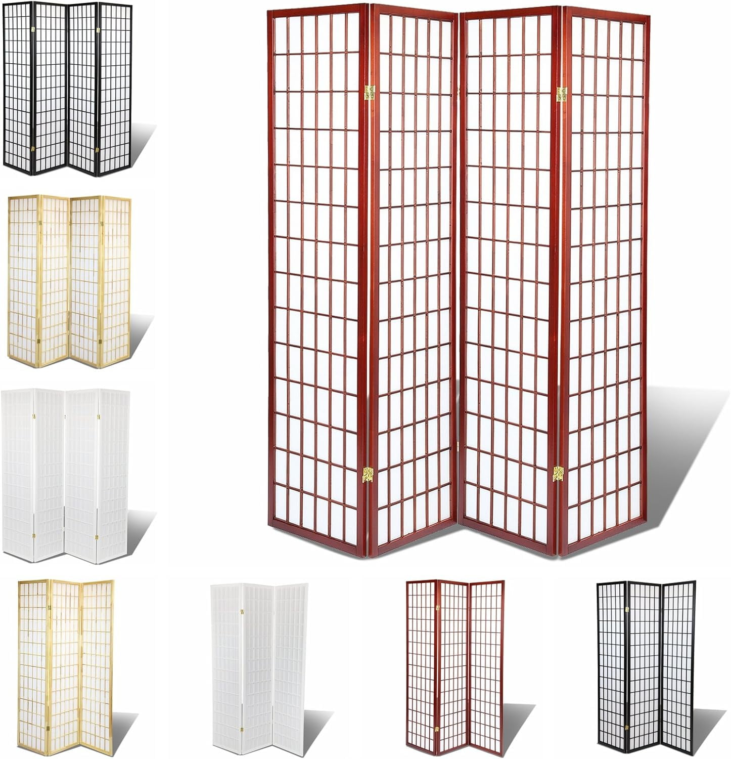 Oriental Room Divider Hardood Shoji Screen (Cherry, 4-Panel) - Walmart.com