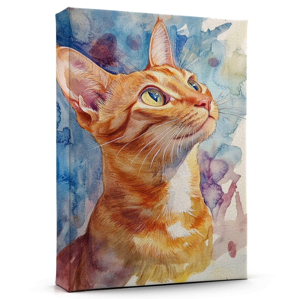 Oriental Shorthair Cat Red Tabby Canvas Wall Art Animal Decor, Oriental ...
