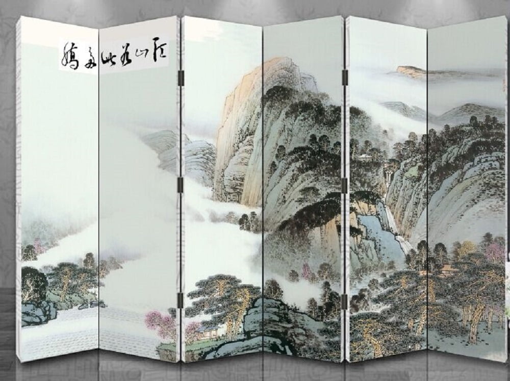 Oriental Style 6-panel Foldable Shoji Screen Room Divider, Chinese ...