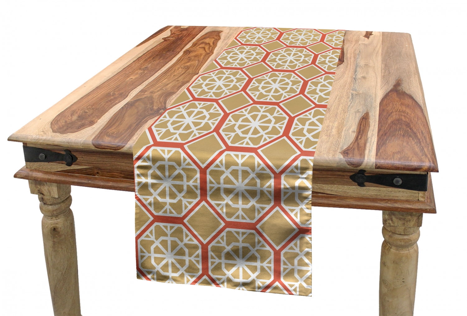 Oriental Table Runner, Traditional Ethnic Ottoman Ceramic Art Style ...
