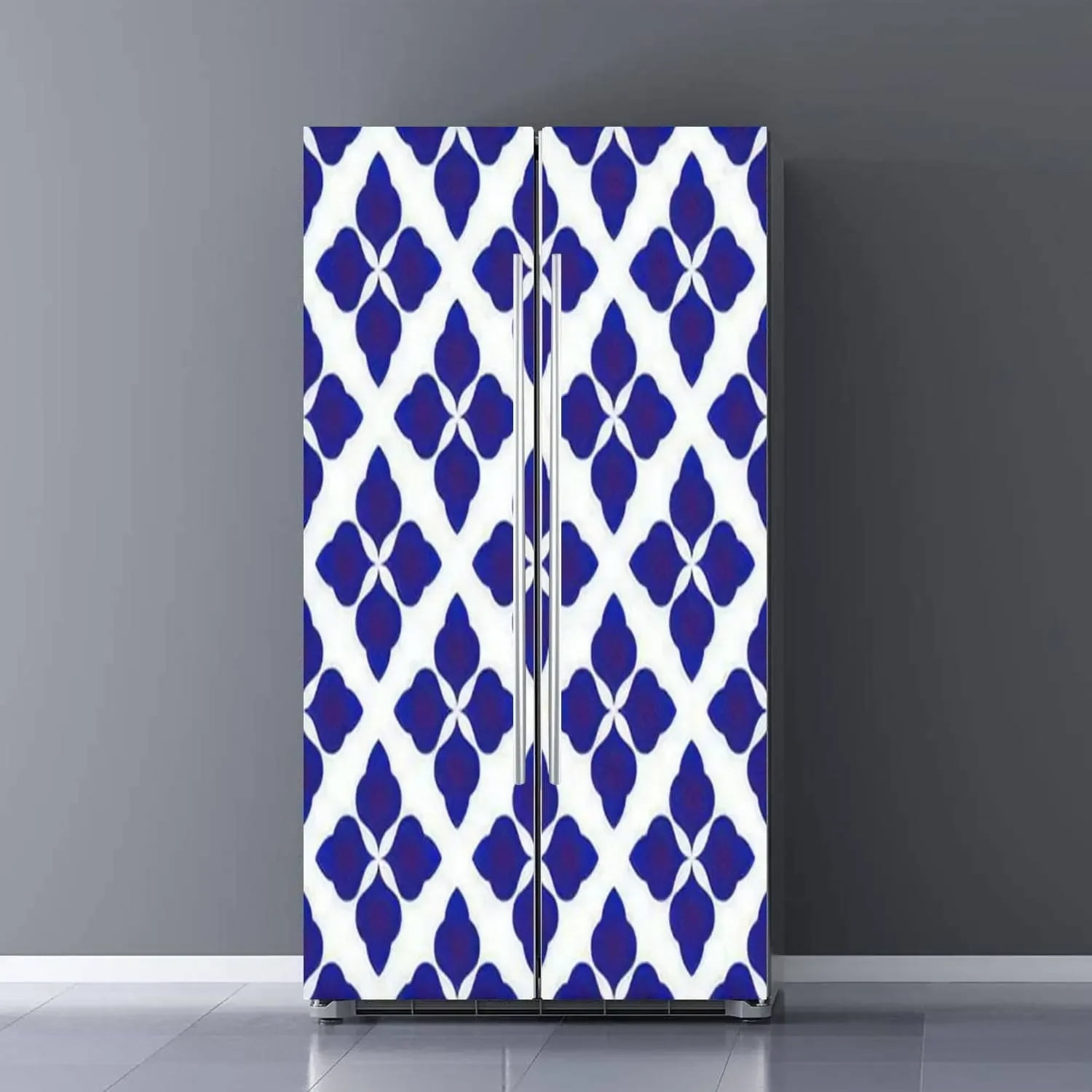 Oriental Tile Ceramic Flower Refrigerator Stick Blue White Chinese ...