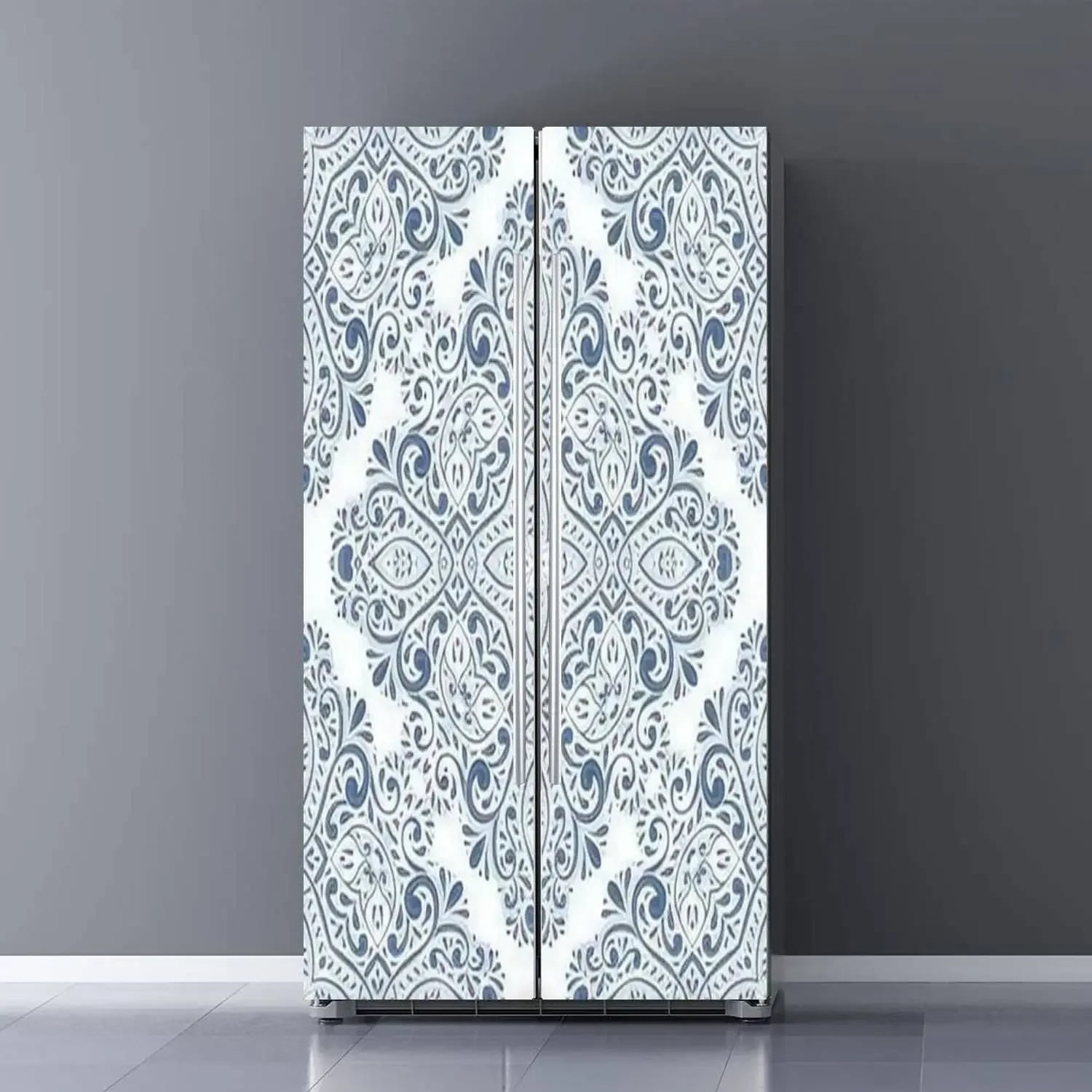Oriental Tile Ceramic Flower Refrigerator Stick Blue White Chinese ...