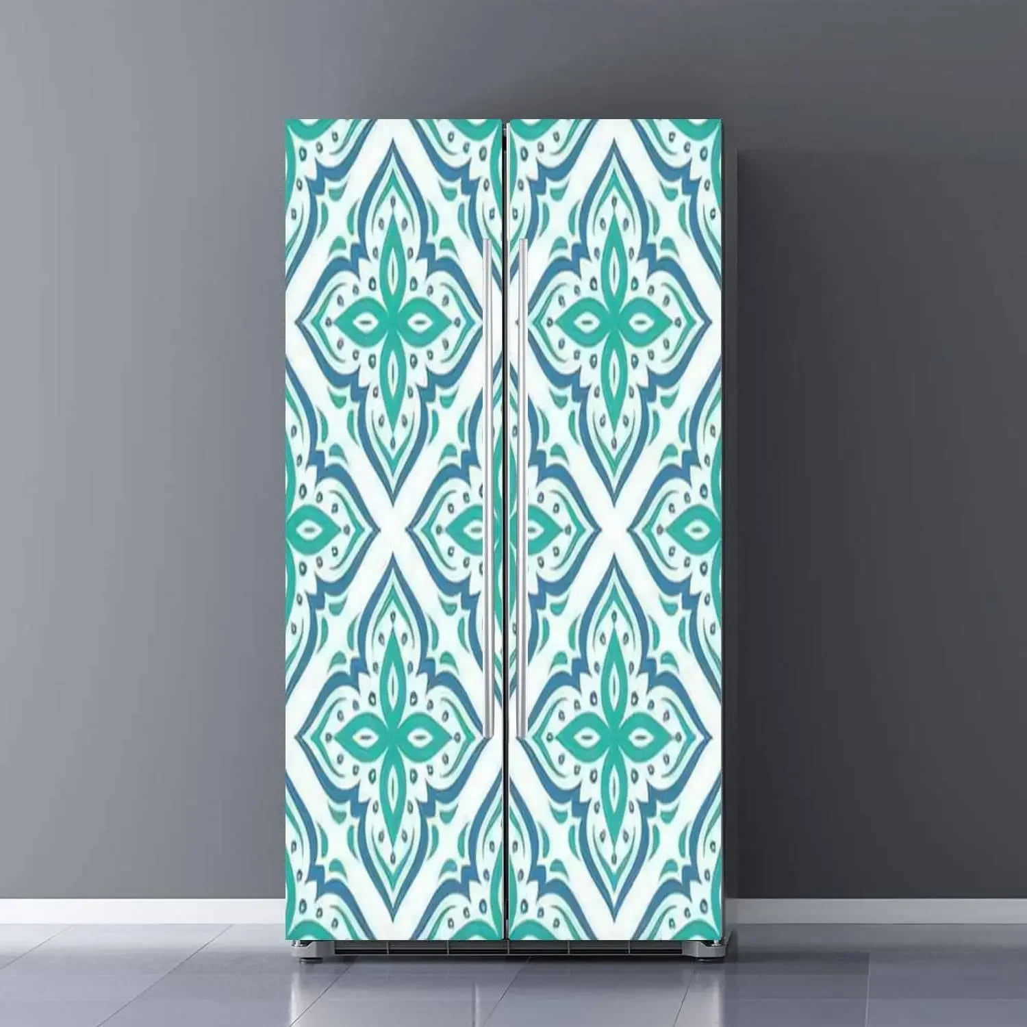 Oriental Tile Ceramic Flower Refrigerator Stick Blue White Chinese ...