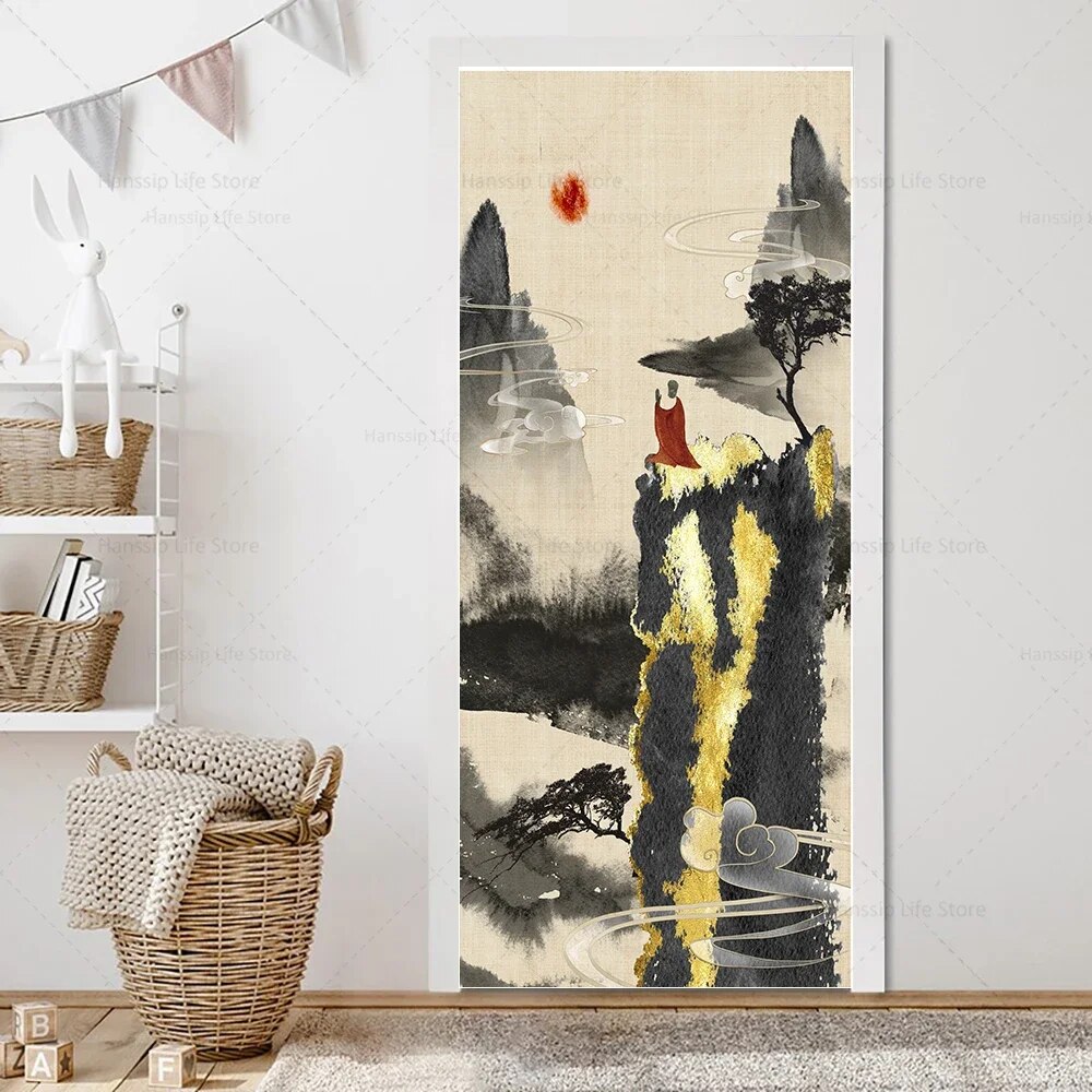 Oriental Traditional Chinese Style Door Sticker Self Adhesive Retro ...