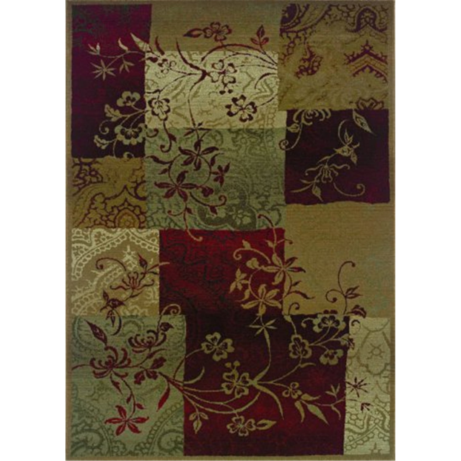 Oriental Weavers Genesis 080X1 Red/Beige Geometric Rectangle Indoor ...