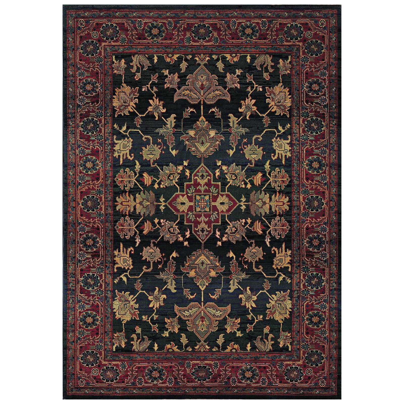 Oriental Weavers Kharma 836F Cathedral Oriental Rug - Navy Blue ...