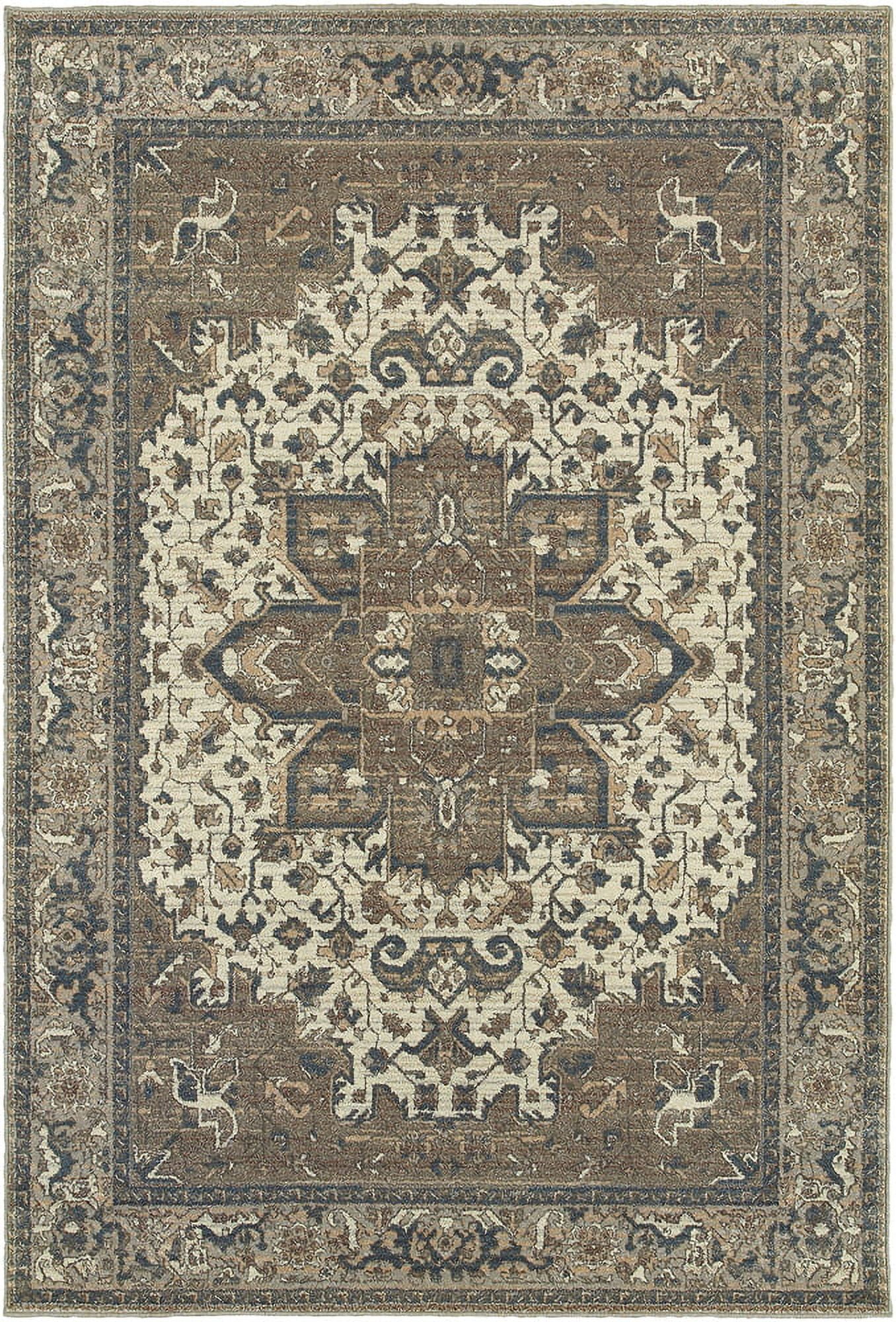 Oriental Weavers Pasha 5991D Ivory/Grey Medallion Rectangle Indoor Area ...
