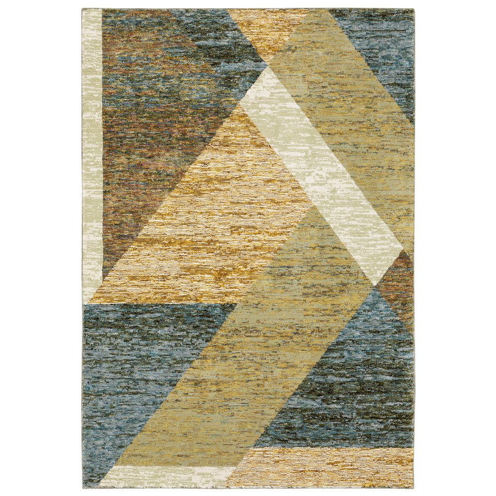 Sphinx Strada Area Rug STR09 Gold Blocks Cubes 8' 6" x 11' 7" Rectangle ...