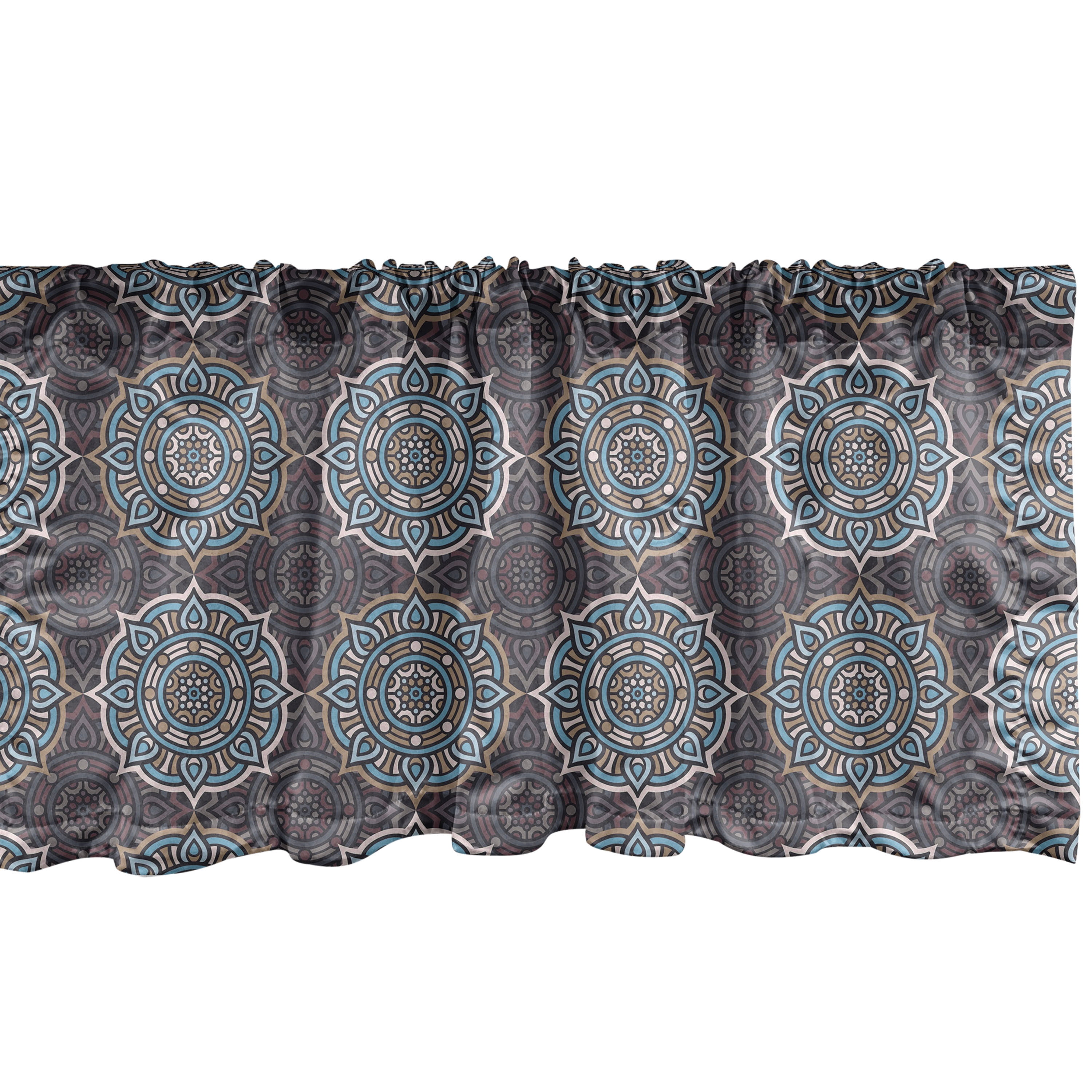 Oriental Window Valance, Traditional Concept Mandala Style Round Shapes ...