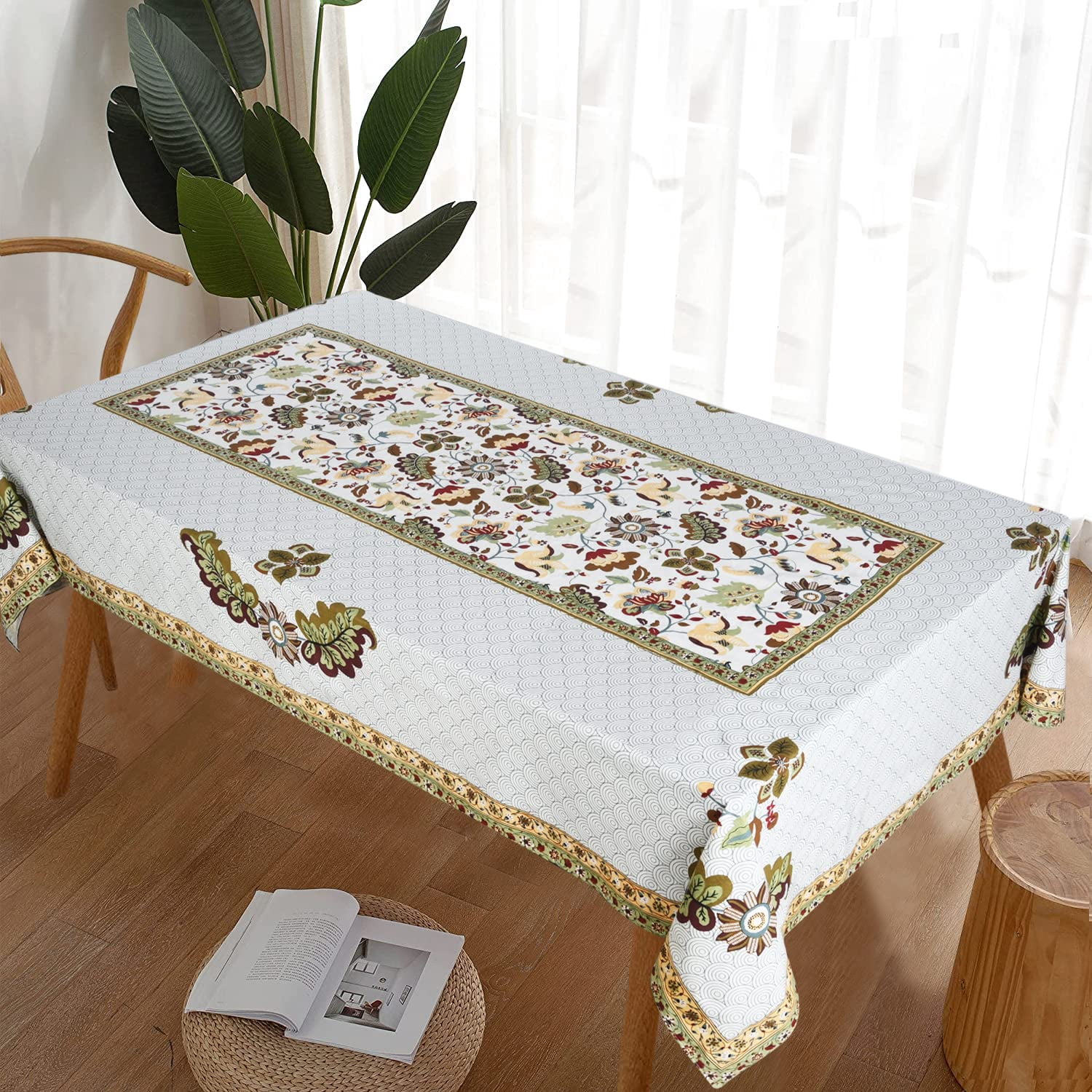OrientalWeavers Jaipuri Printed Cotton Table Cloth for 6 Seater 8 ...