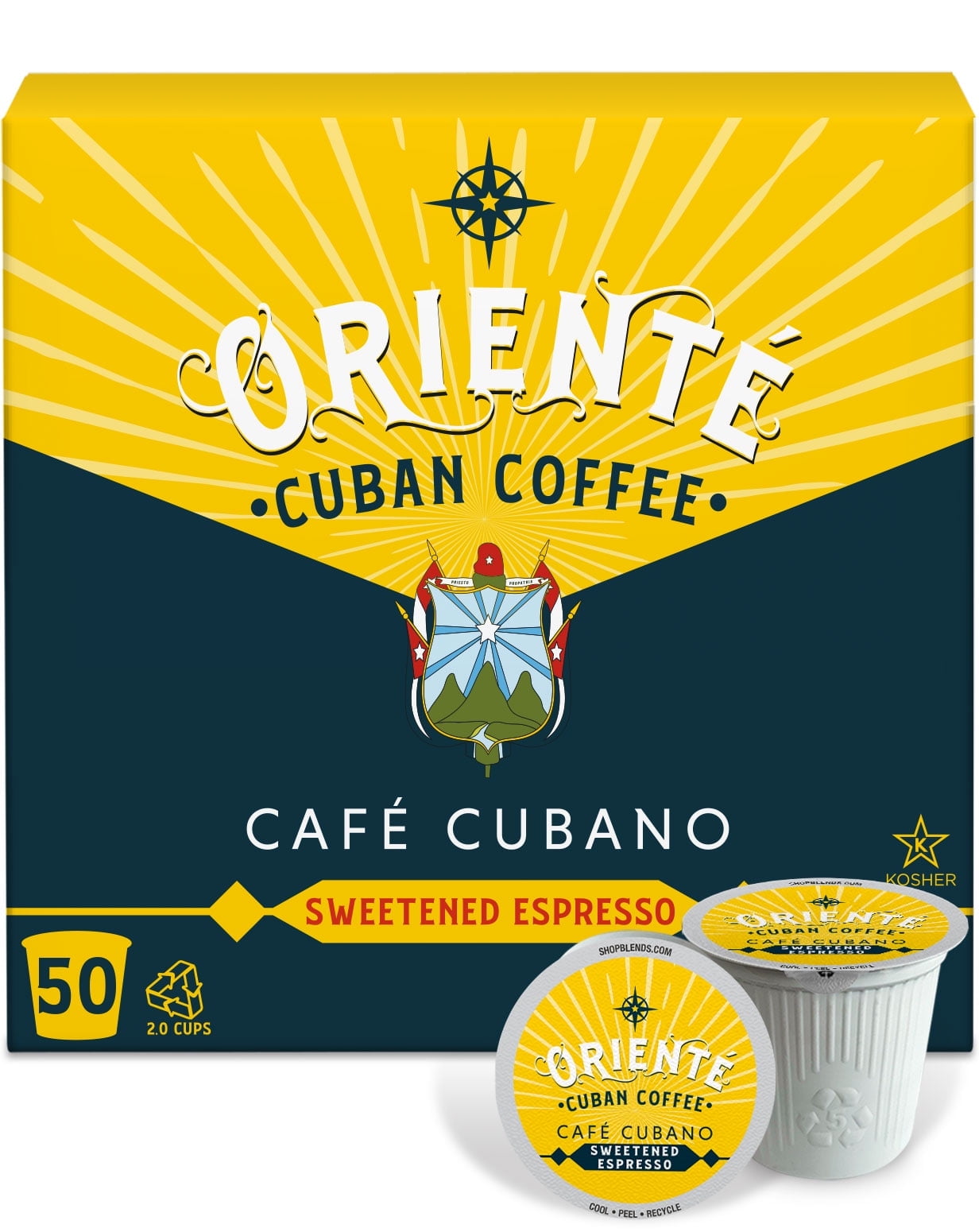 Oriente Cuban Coffee Roasters - Dark Roast Cafe Cubano Coffee - 50ct ...