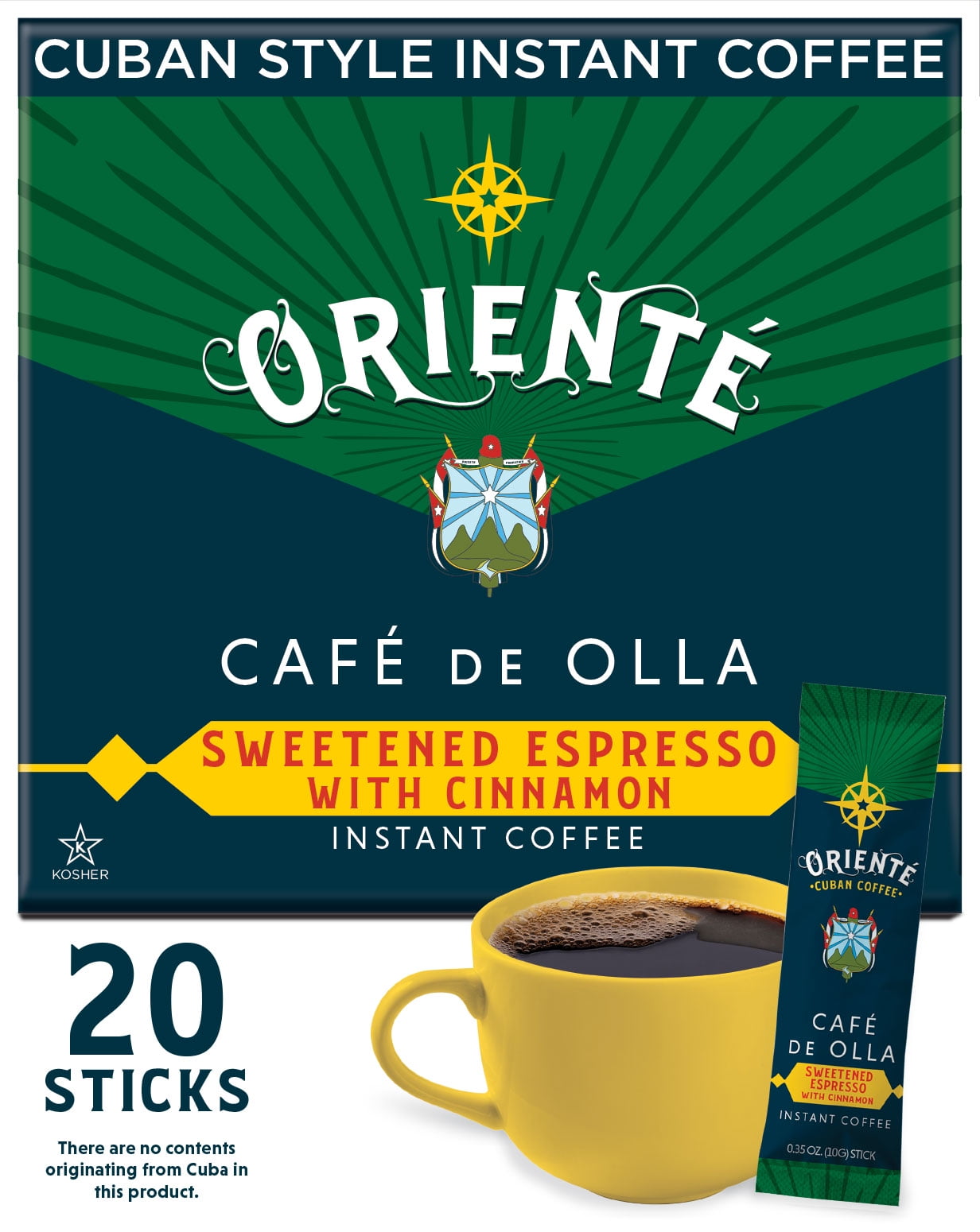 Oriente Cuban Coffee Roasters - Dark Roast Cafe De Olla Instant Coffee ...