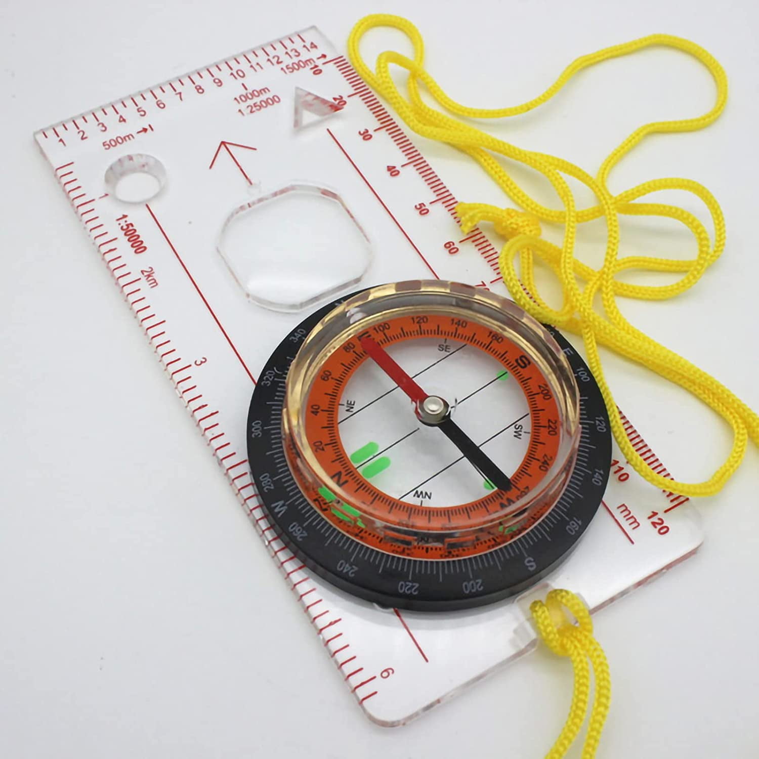Orienteering Compass, Portable Ultra Lightweight Map Compass with ...