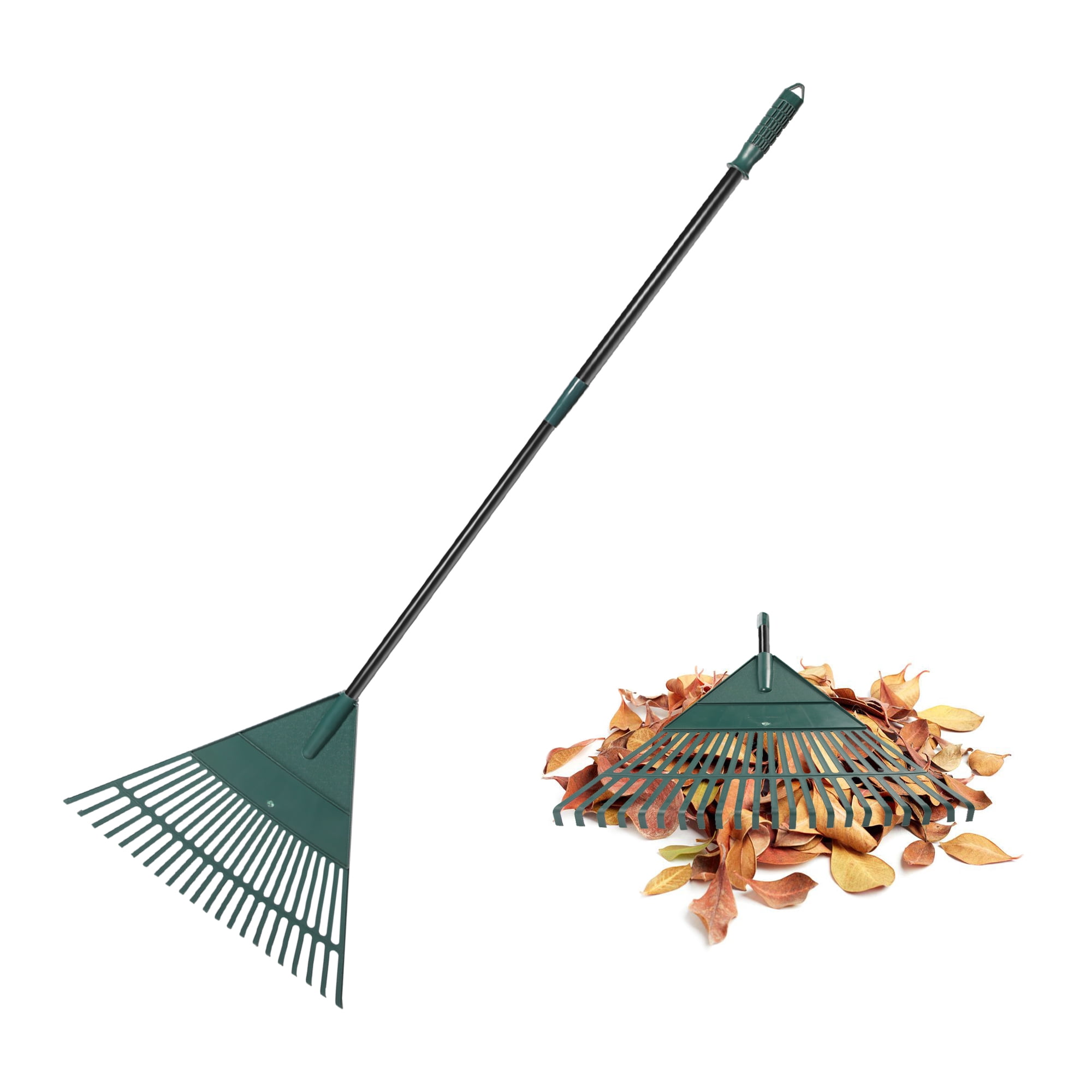 Orientools 42"-60"Garden Leaf Rake, Adjustable Lightweight Steel Handle ...