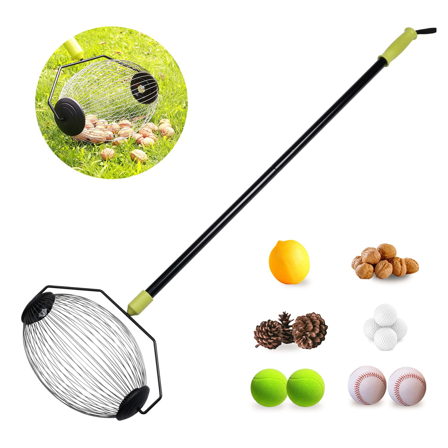 Orientools 49" Nut Gatherer, Garden Rolling Nut Harvester, Pick up ...